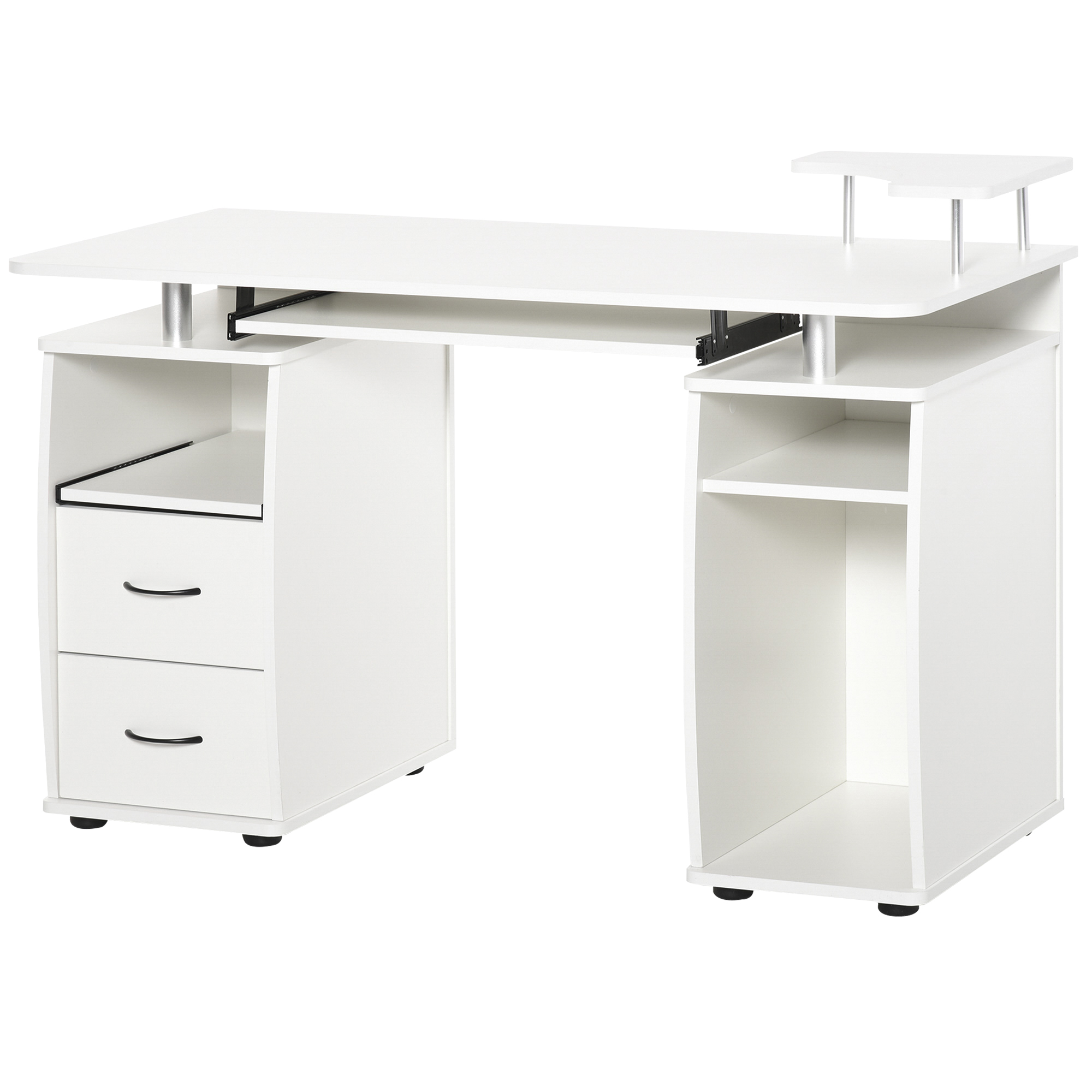 HOMCOM Computer Desk Office PC Table Workstation with Keyboard Tray ...