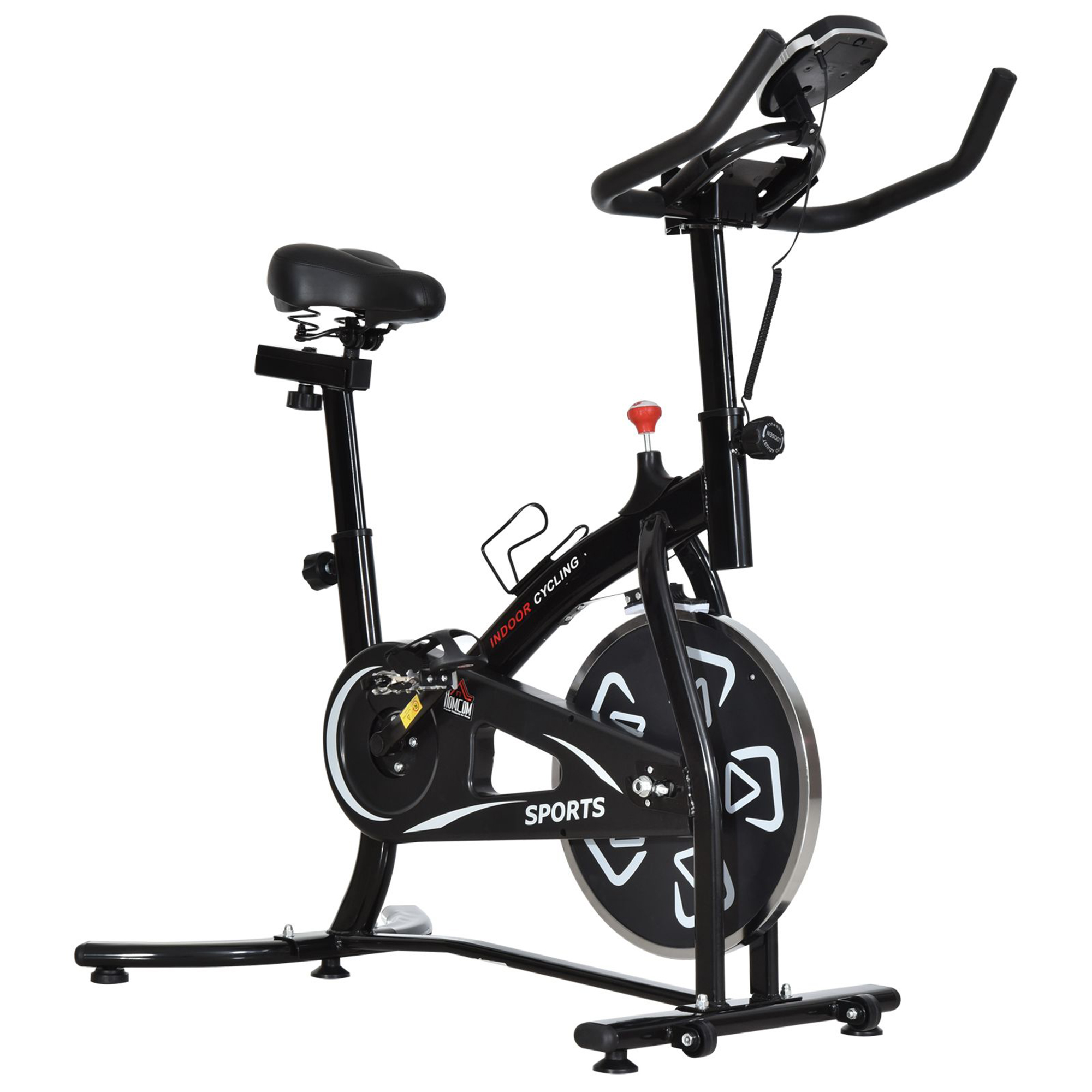 HOMCOM Steel Stationary Bike 8-Level Belt Driven Exercise Bike w/ LCD ...