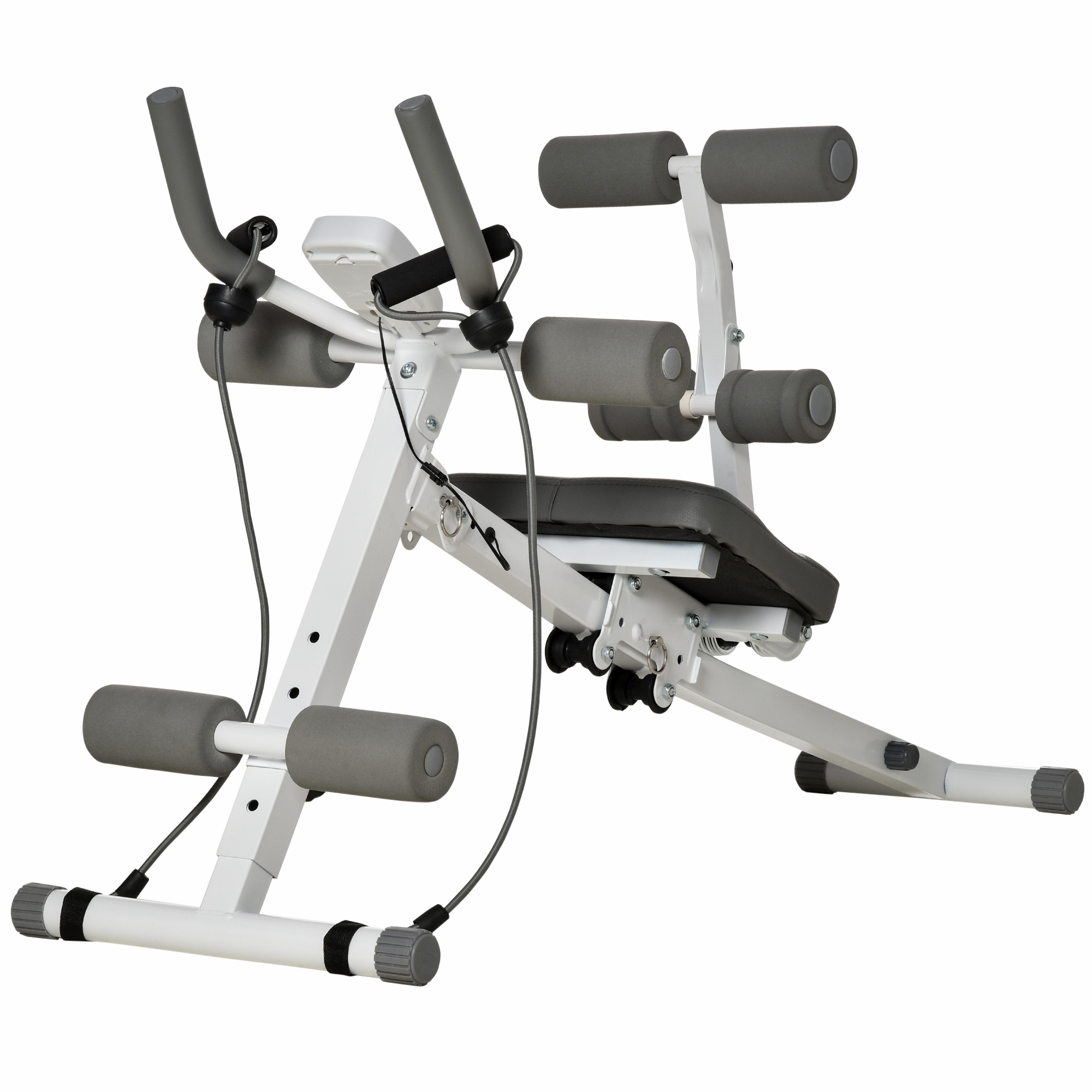HOMCOM 2-IN-1 Core&Abdominal Trainers, Ab Trainer and Sit Up Bench ...