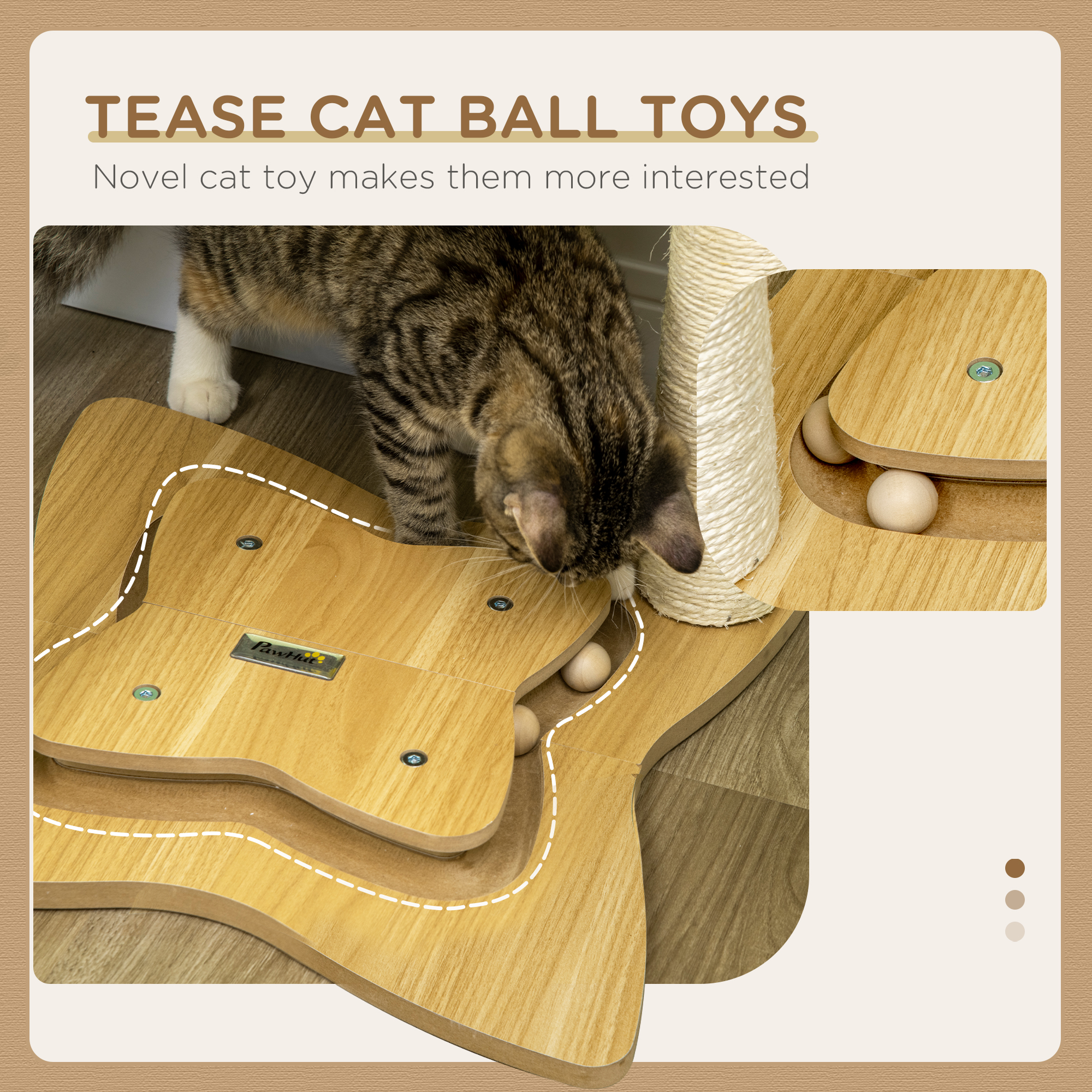 PawHut Cat Tree for Indoor Cats Kitten Play Tower with Sisal Scratching ...