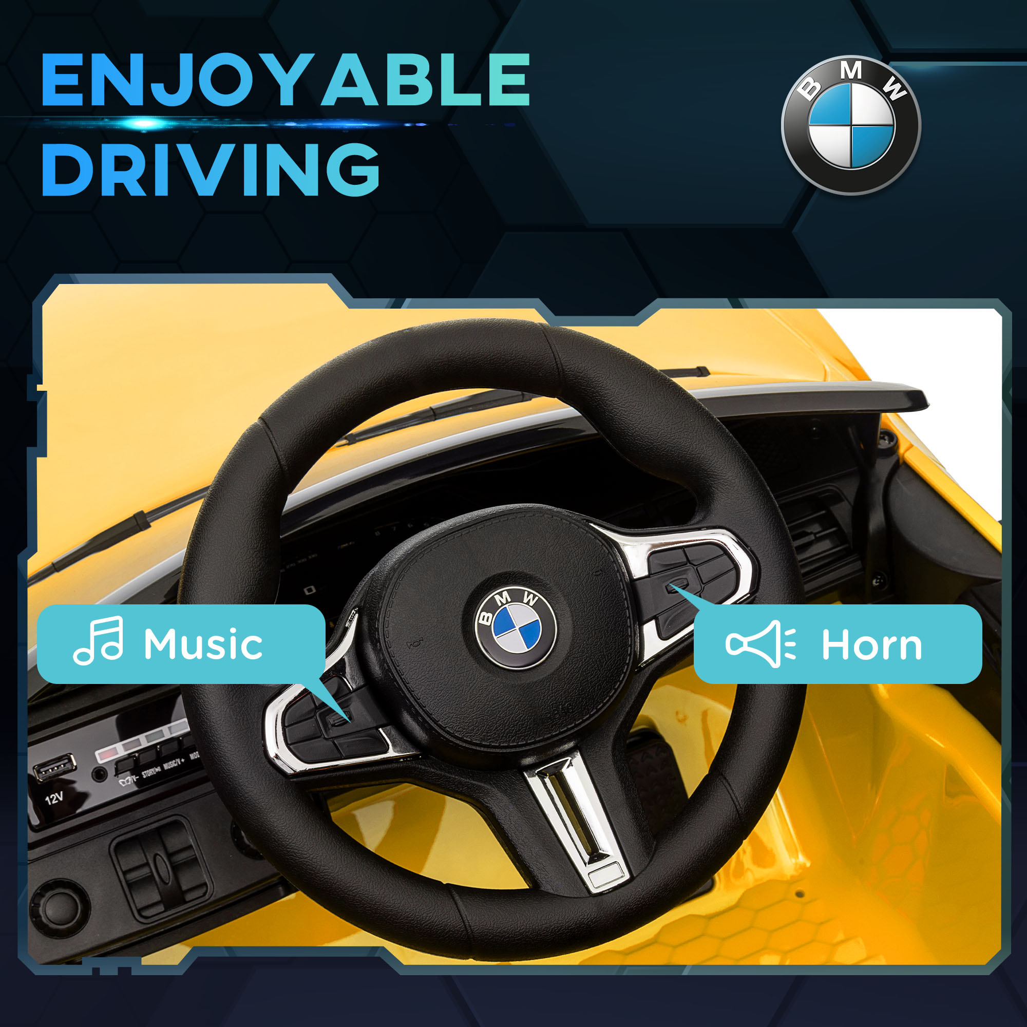 AIYAPLAY 12V BMW M4 Licensed Kids Car with Easy Transport, Remote ...
