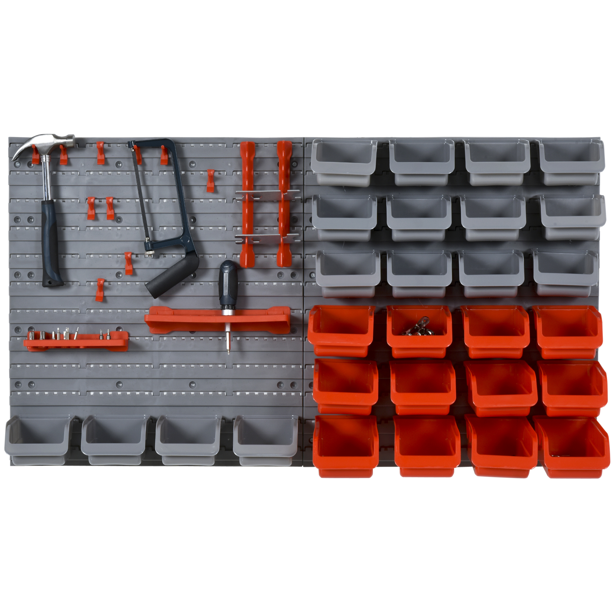 DURHAND PP Wall Mounted Tools & Hardware Storage Unit w/ Containers ...