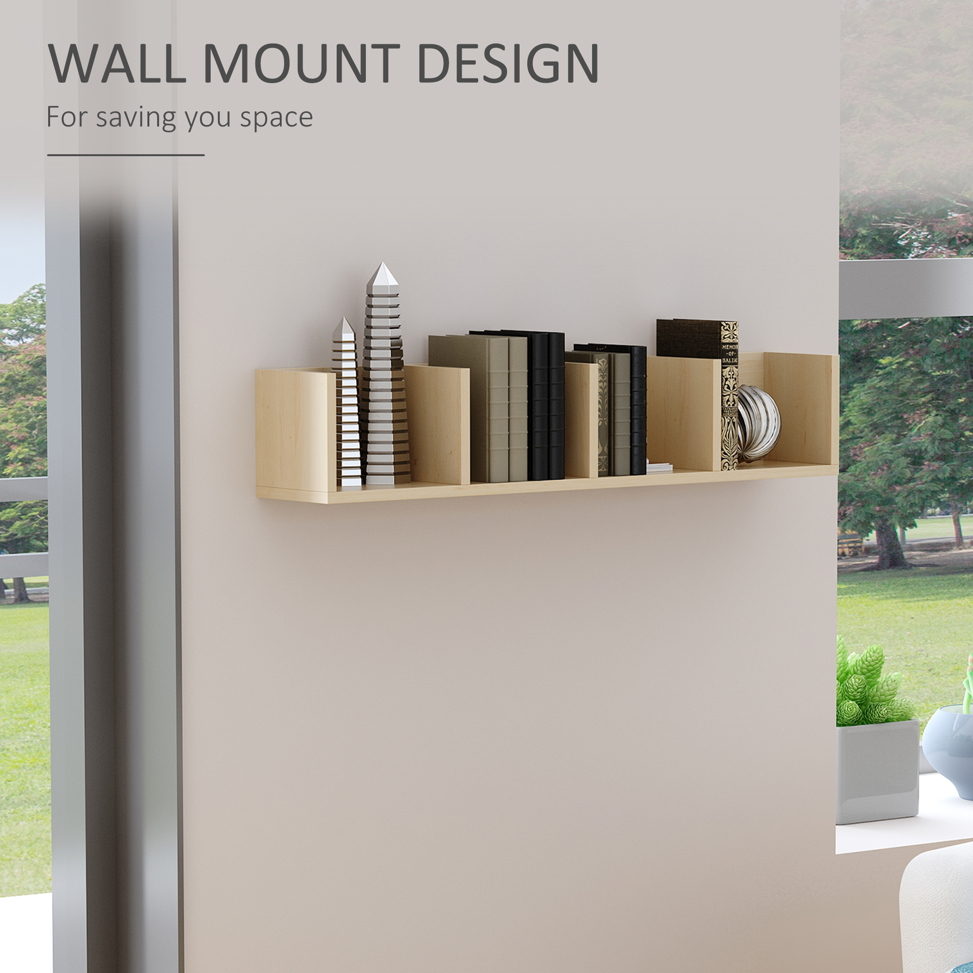 HOMCOM 95Lx17Wx16.5H cm Multi-Media Storage Wooden Shelf