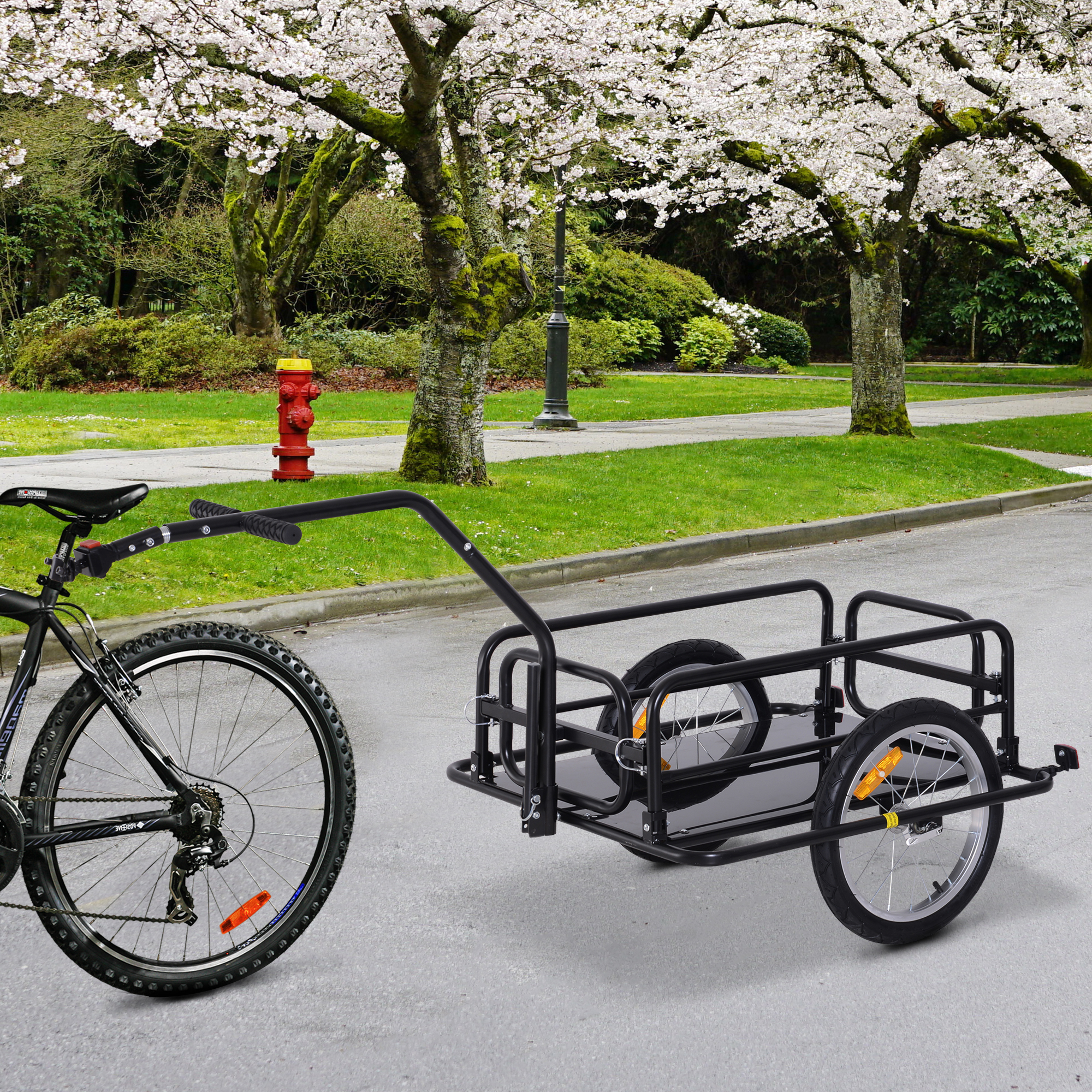 HOMCOM Remolque de Carga para Bicicleta Plegable con 2 Ruedas ...