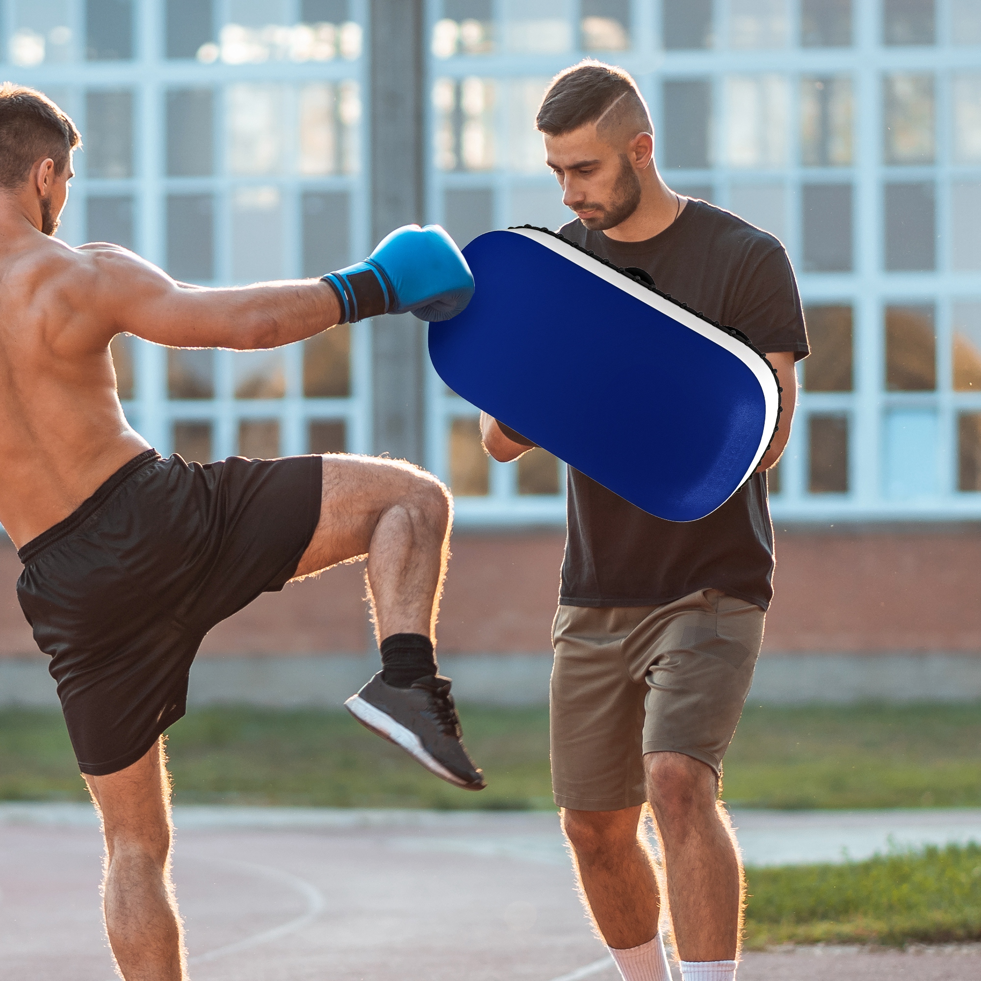 SPORTNOW Colpitore Boxe e Muay Thai Imbottito in EPE e PU Blu | Aosom Italy