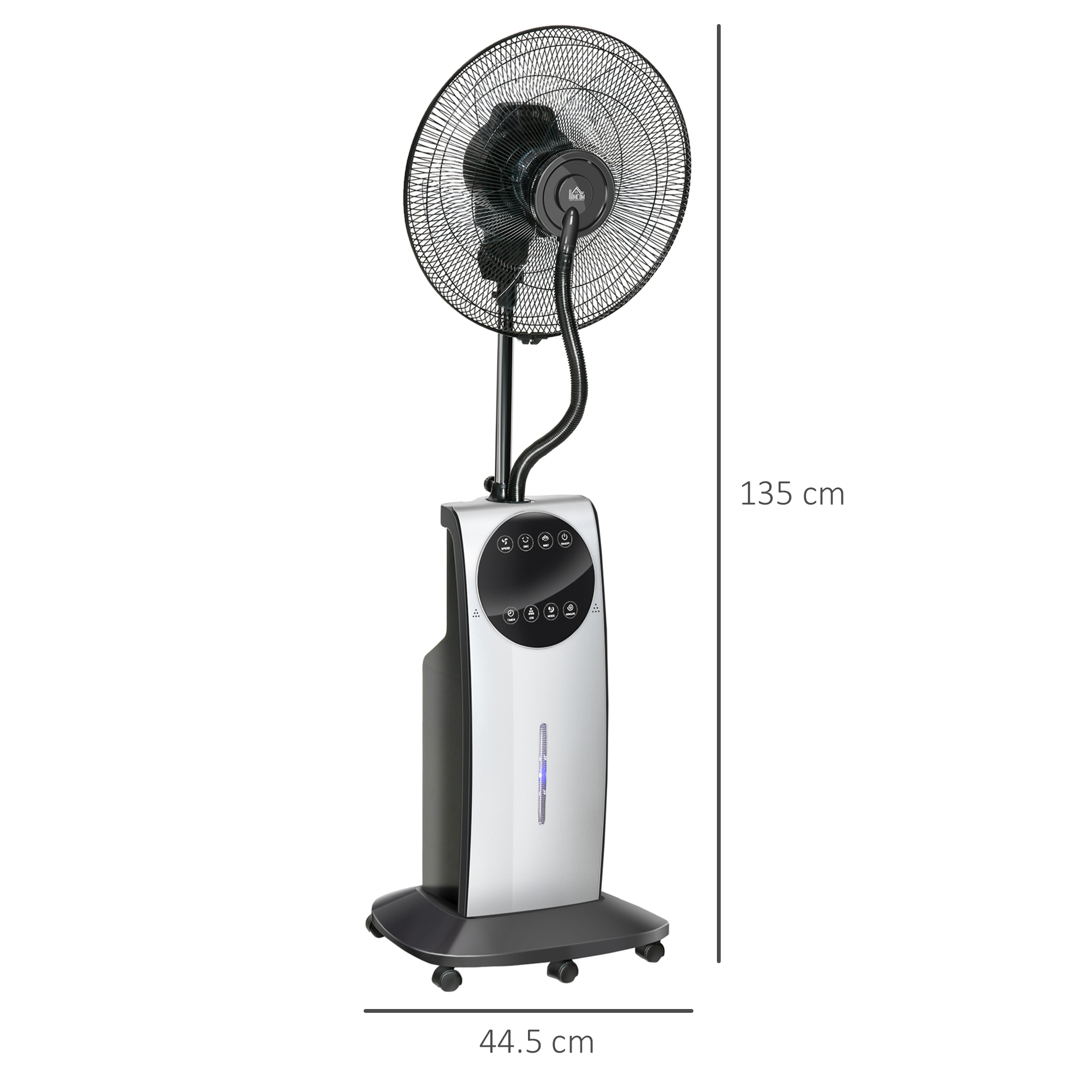HOMCOM Pedestal Fan with Water Mist Spray, Humidifying Misting Fan ...