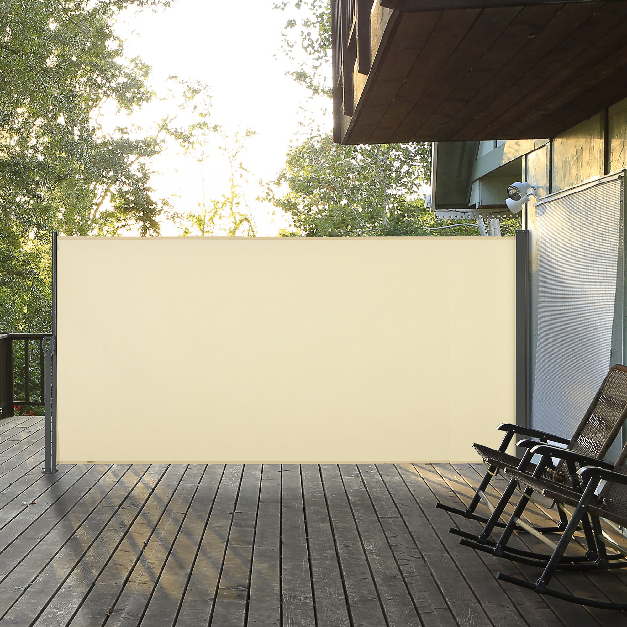 Outsunny Retractable Sun Side Awning Screen Fence Patio Garden Wall ...