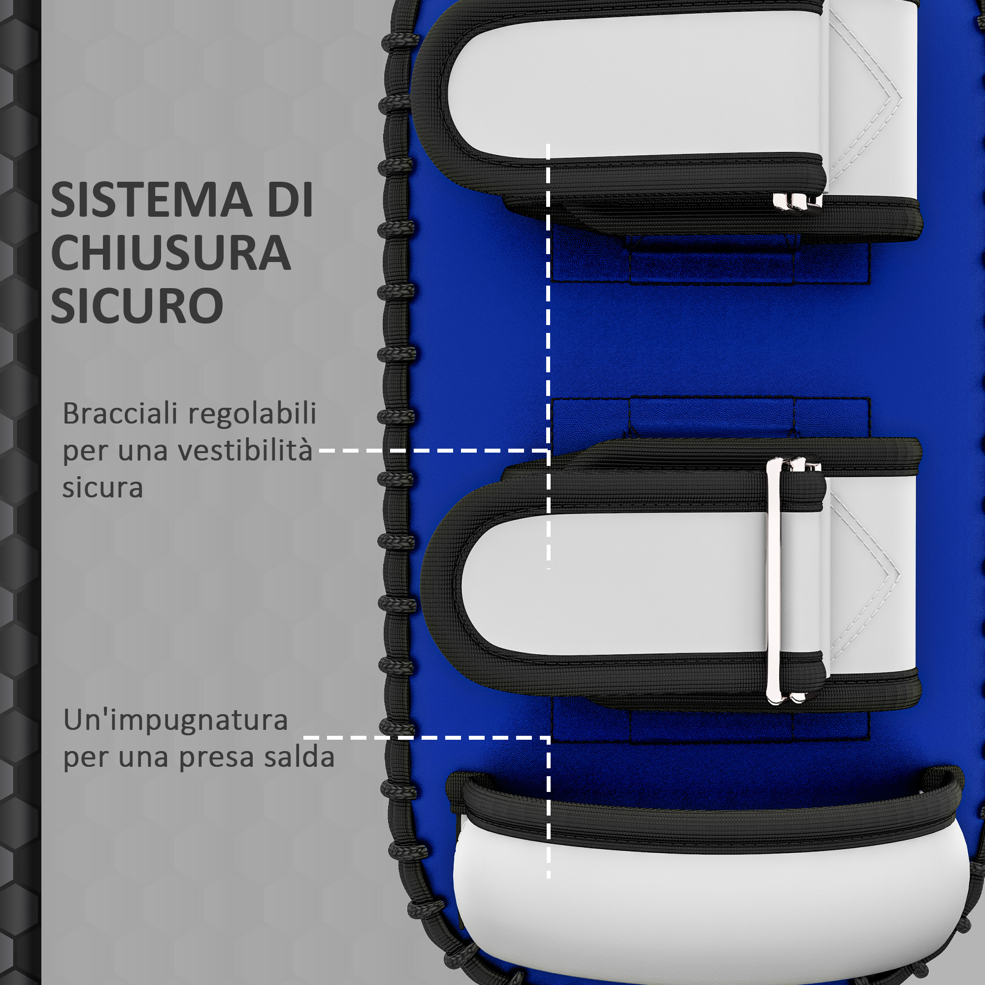 SPORTNOW Colpitore Boxe e Muay Thai Imbottito in EPE e PU Blu | Aosom Italy
