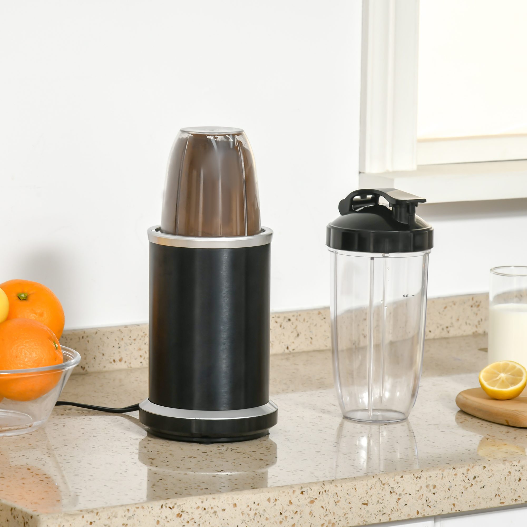 HOMCOM Blender Smoothie Maker, 1000W Countertop Blender with 0.7L and 0 ...