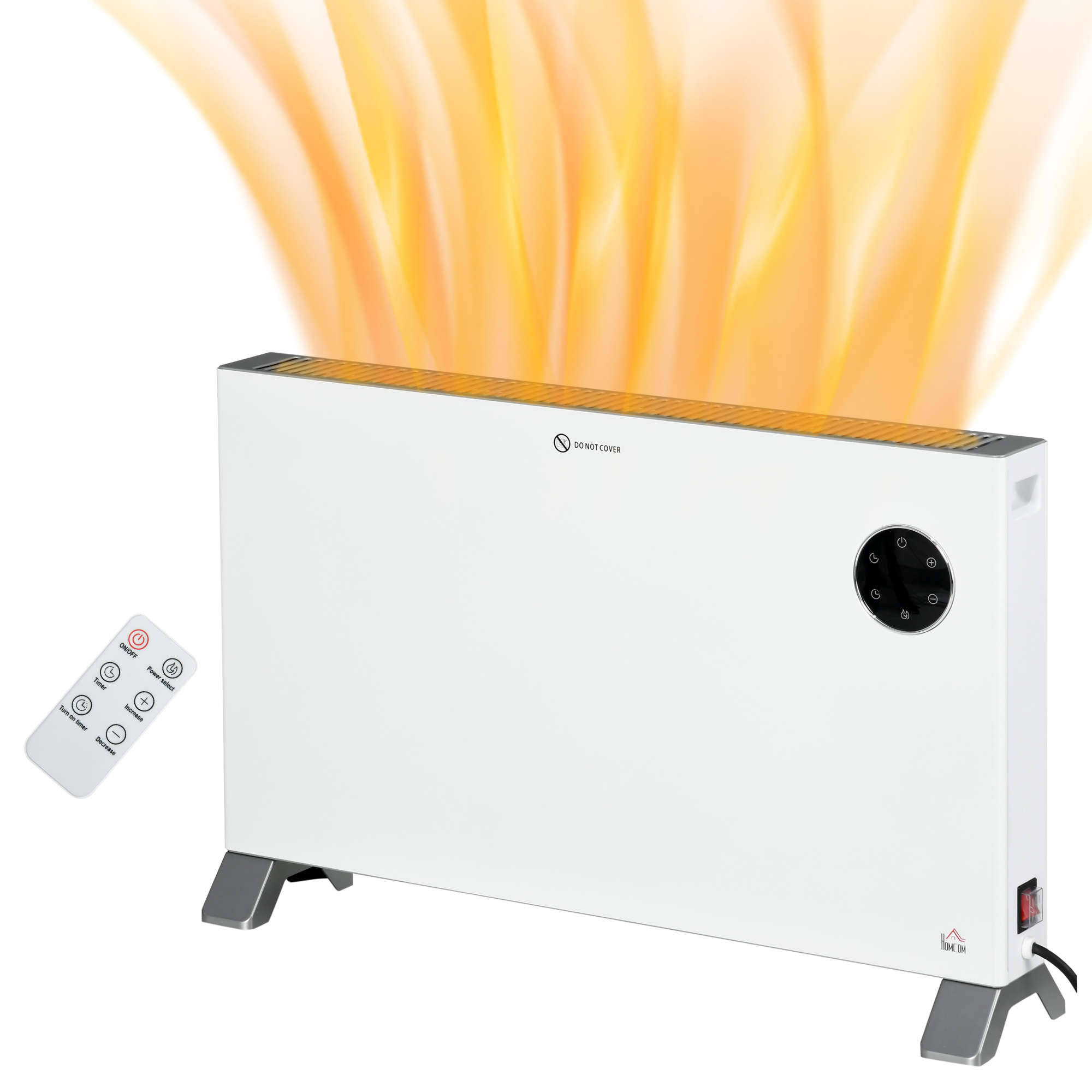 HOMCOM 2000W Electric Convector Heater, Freestanding Space Heater with ...