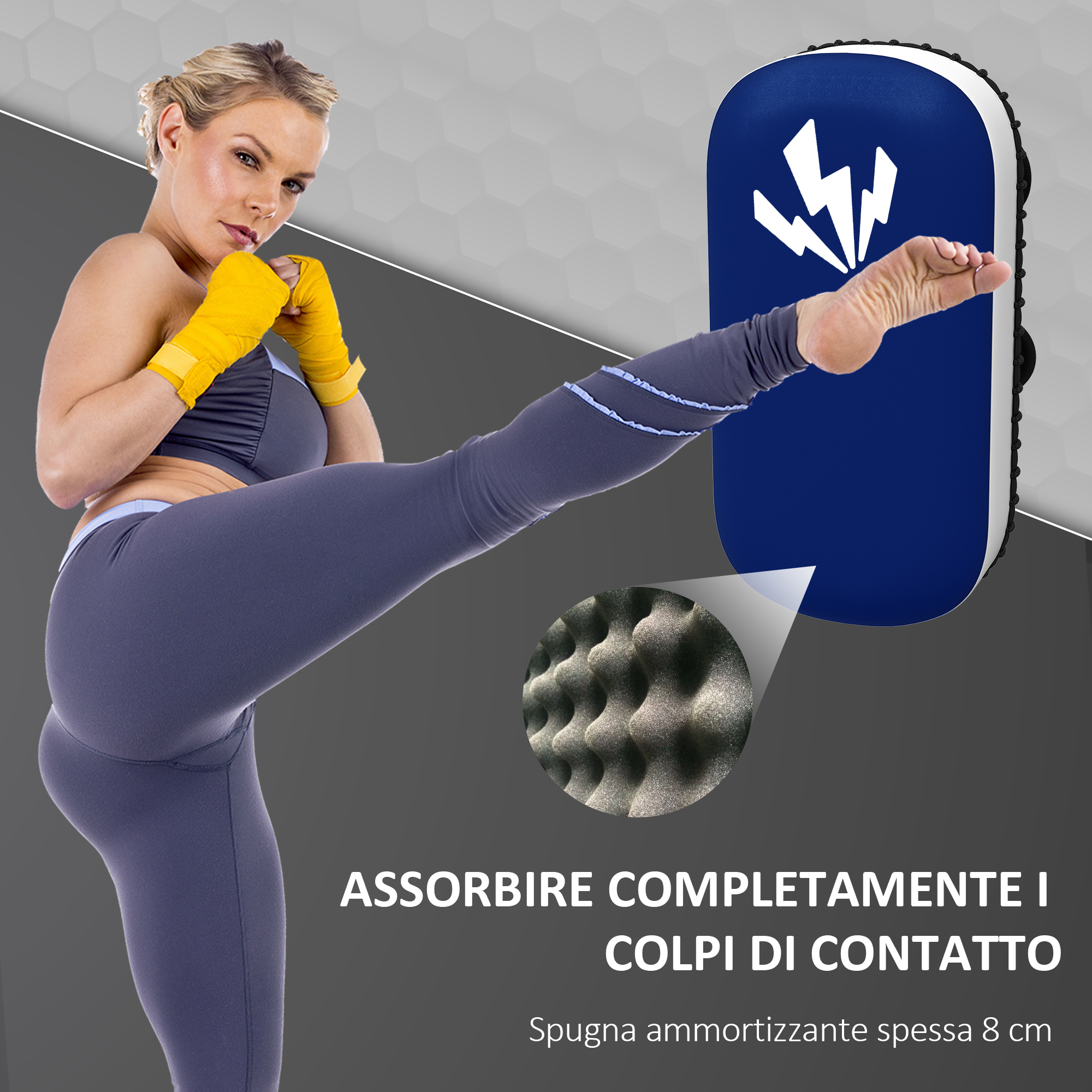 SPORTNOW Colpitore Boxe e Muay Thai Imbottito in EPE e PU Blu | Aosom Italy