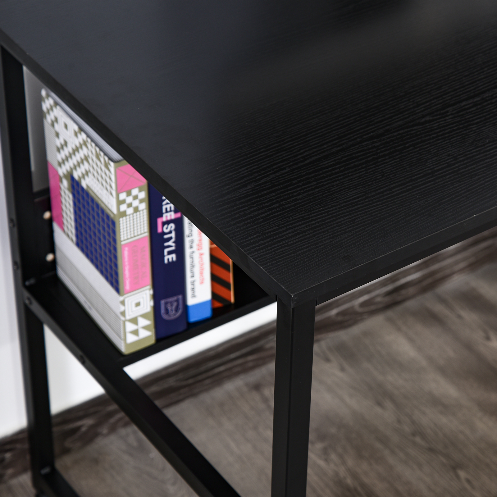 HOMCOM Computer Desk w/Storage Shelf Adjustable Feet Metal Frame Home ...