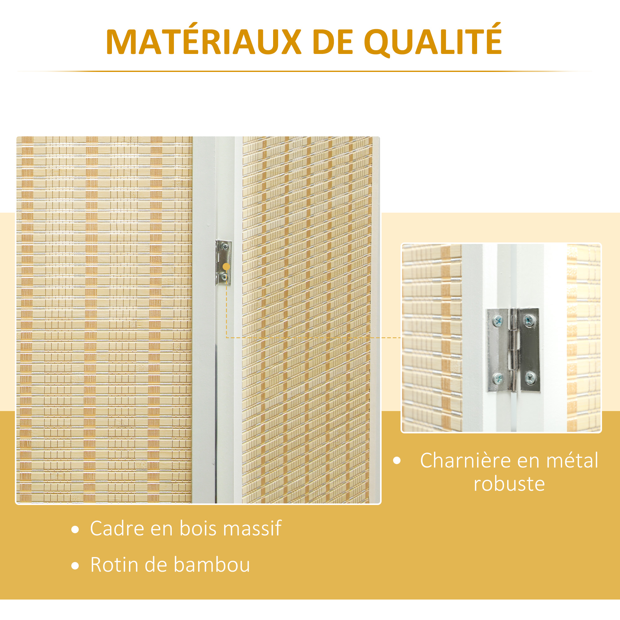 HOMCOM Paravent en bois séparateur de pièce closion de séparation ...