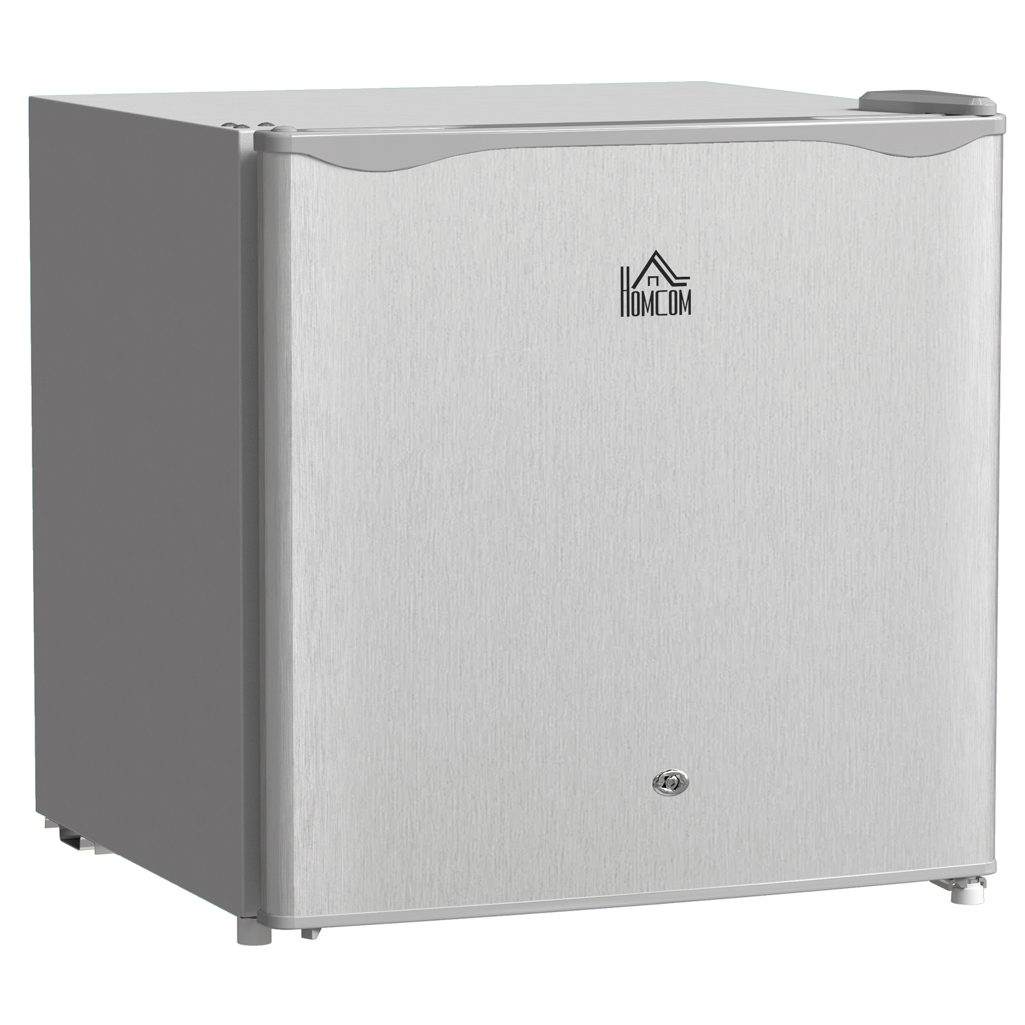 HOMCOM 46 Litre Lockable Countertop Fridge - Grey | Aosom UK