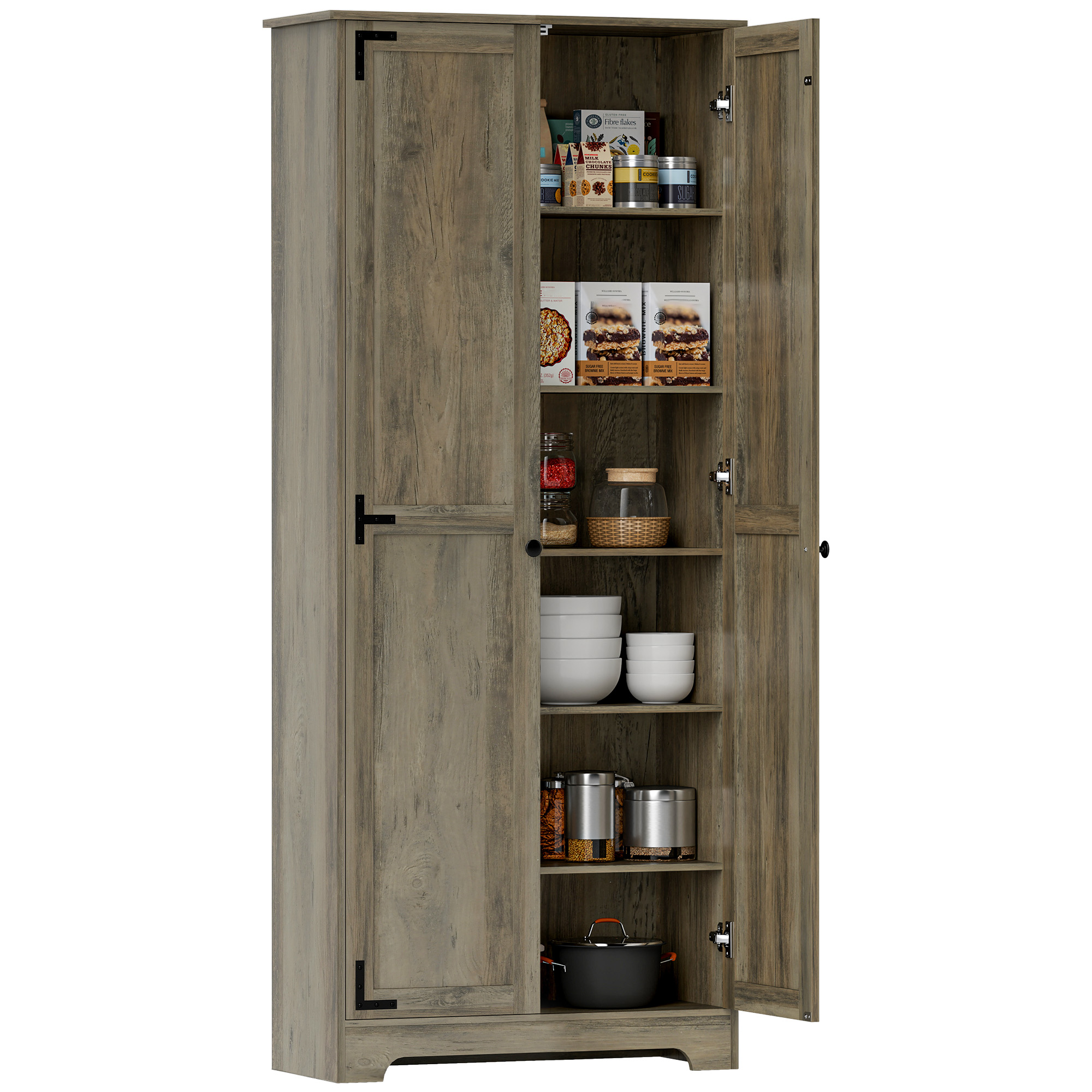 HOMCOM Alacena de Cocina con 2 Puertas y Estantes Ajustables para ...