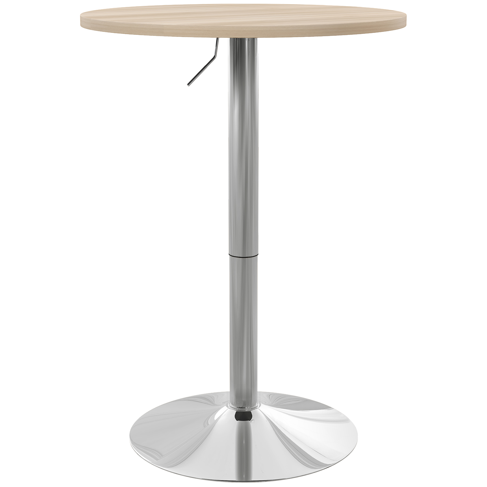 HOMCOM Table de bar ronde table haute cuisine réglable en hauteur 69-91 ...