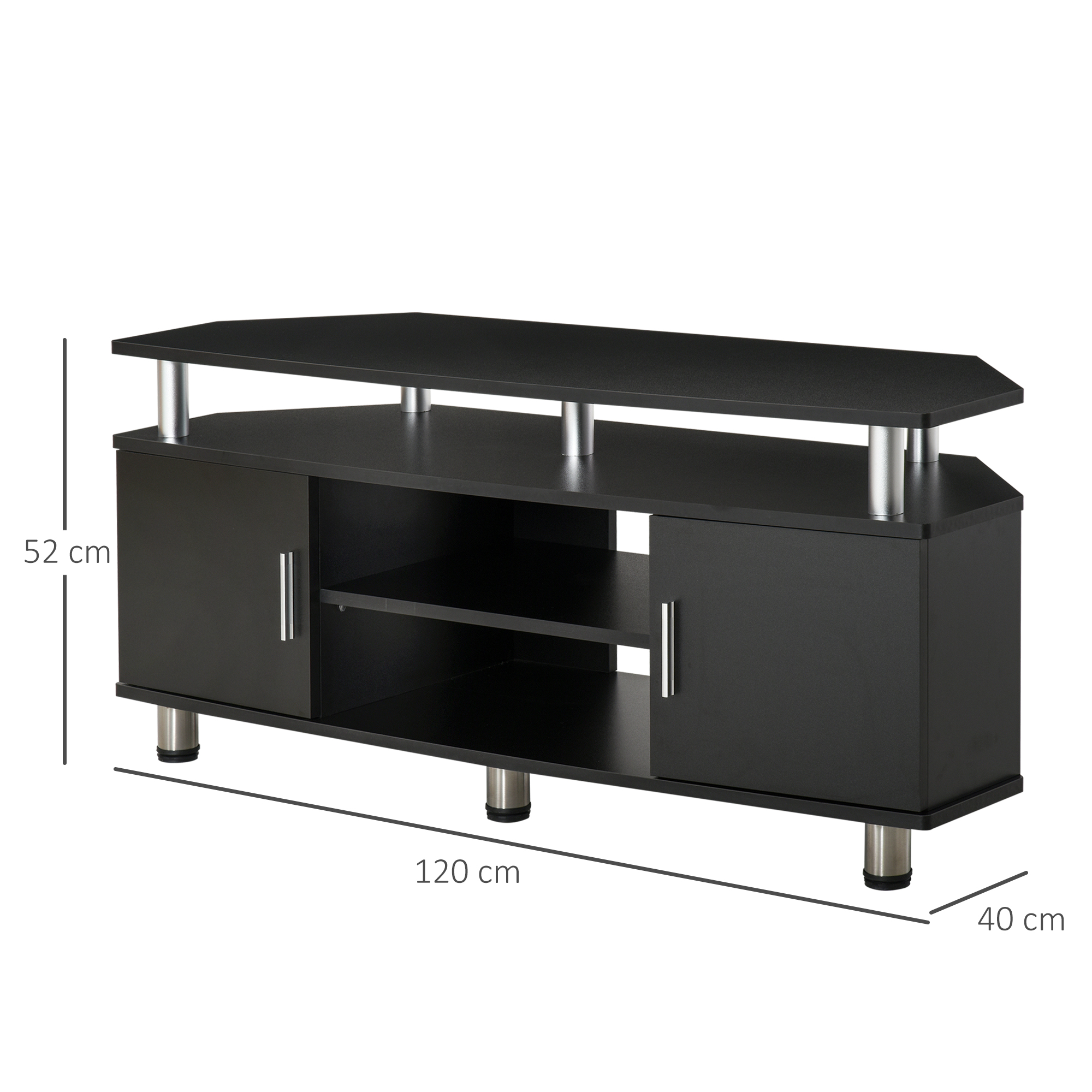 HOMCOM Meuble TV Banc Design Moderne Multi-Rangements Niche Centrale ...