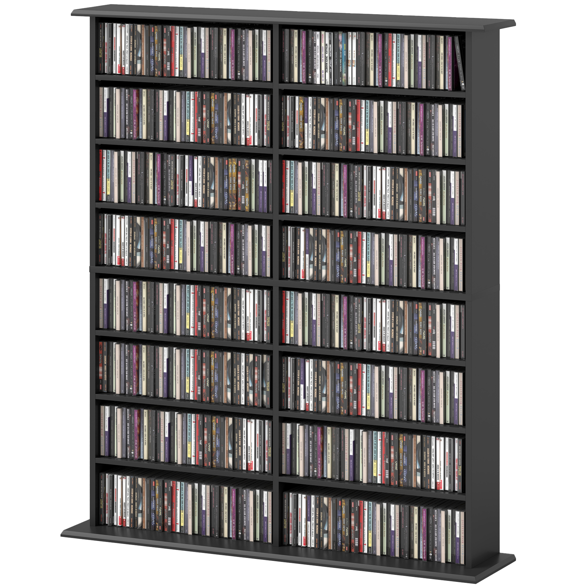 HOMCOM 720 CD/396 DVD/396 Blu-ray Storage Unit - Black | Aosom UK