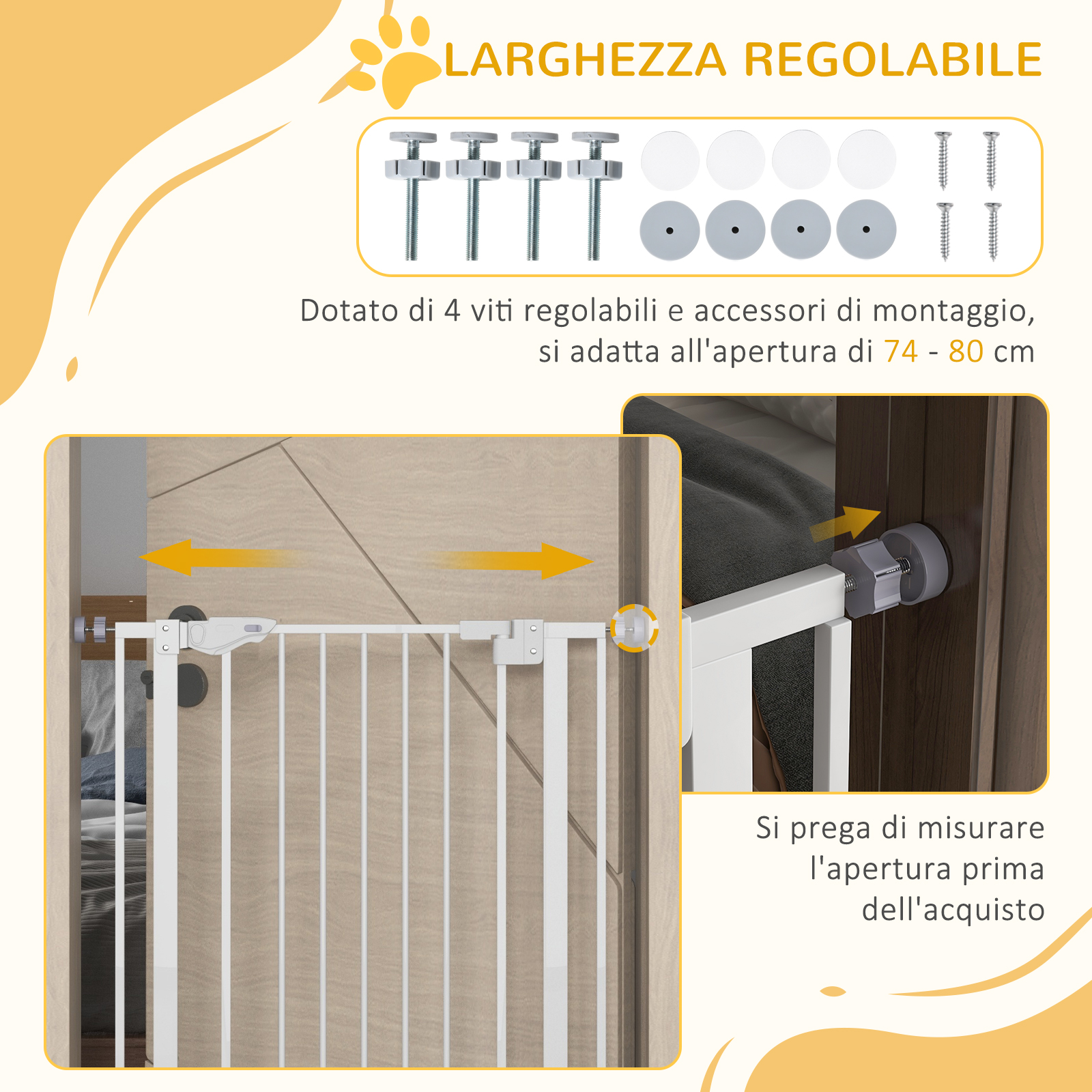 PawHut Cancellino per Cani Alto 104cm con Porta Piccola Bianco | Aosom ...