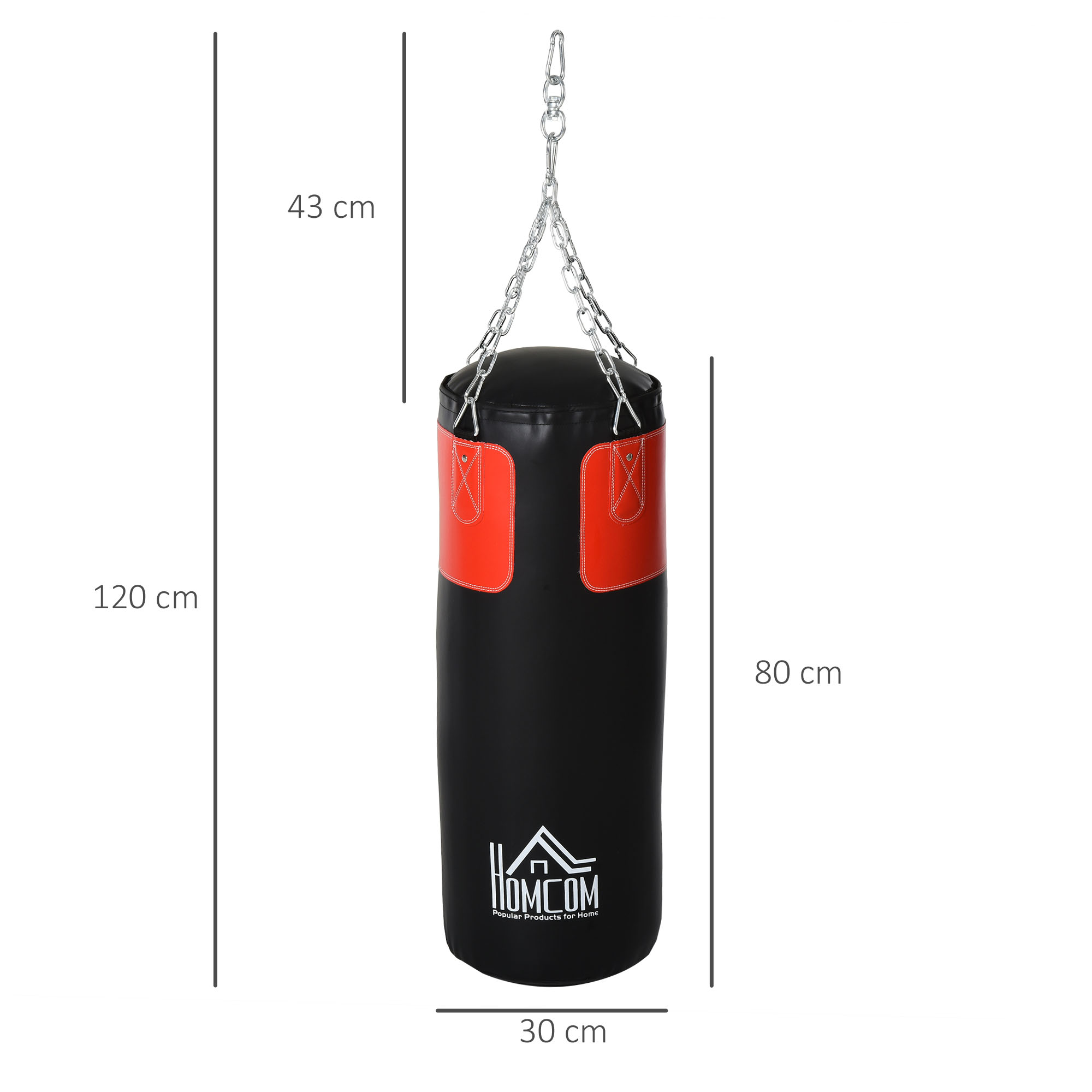 HOMCOM Set de sac de boxe Ensemble avec gants de boxe rempli pour ...