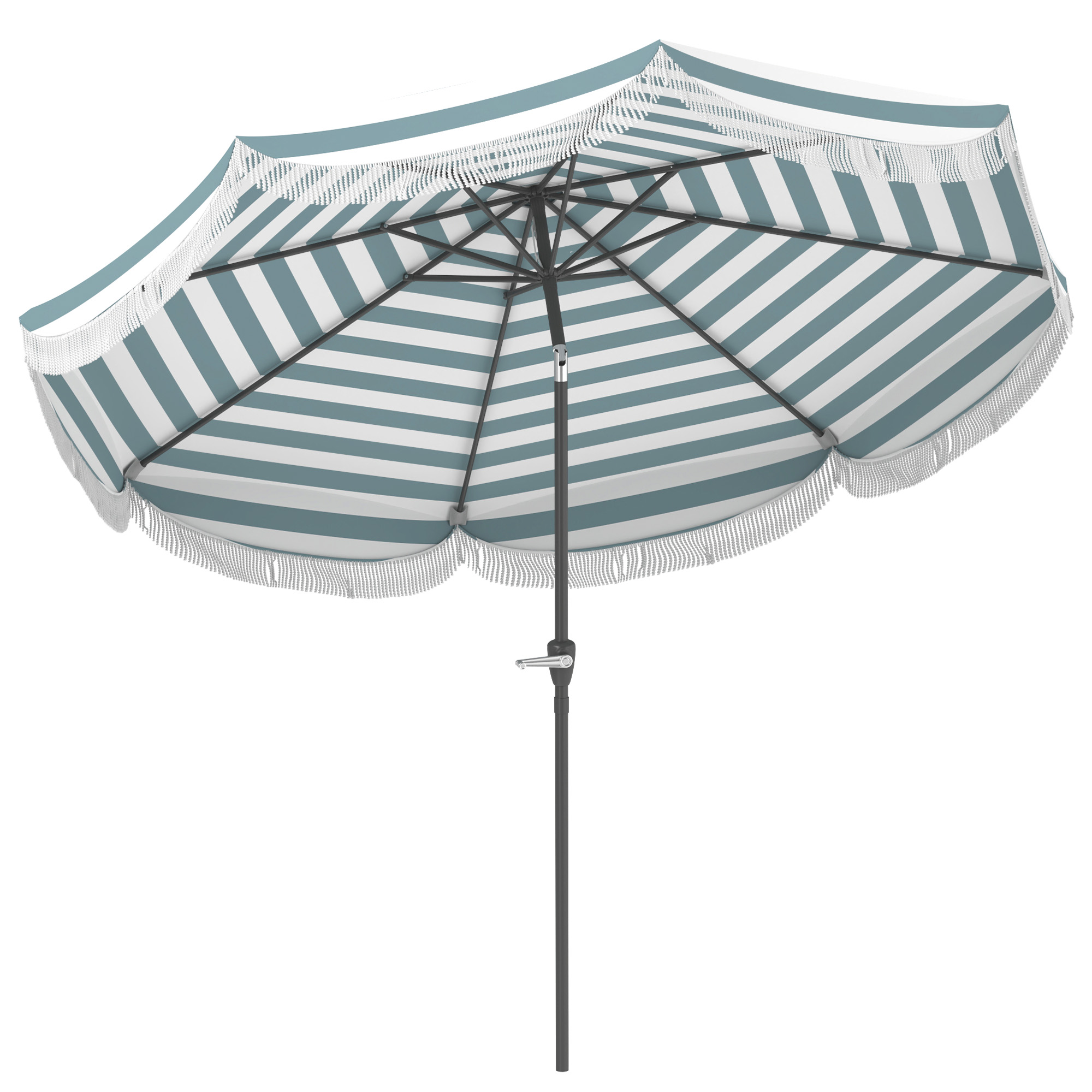 Outsunny Parasol de jardín 2,7 m, parasol inclinable de exterior UPF 30 ...