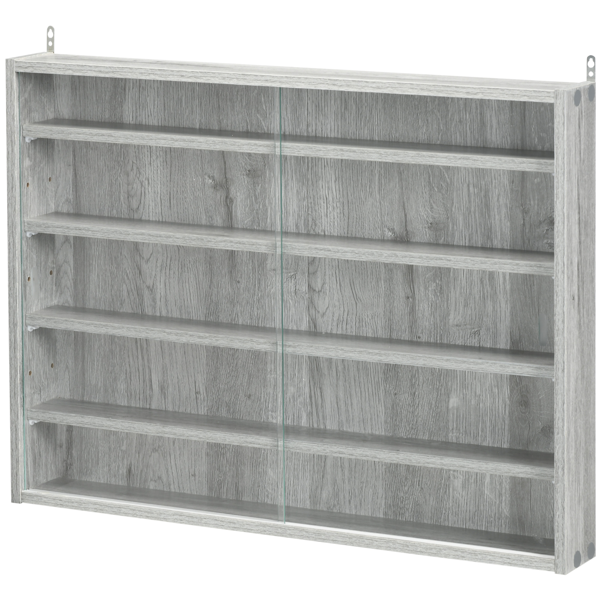 HOMCOM Vitrina de pared para objetivos de colección 5 estantes ...