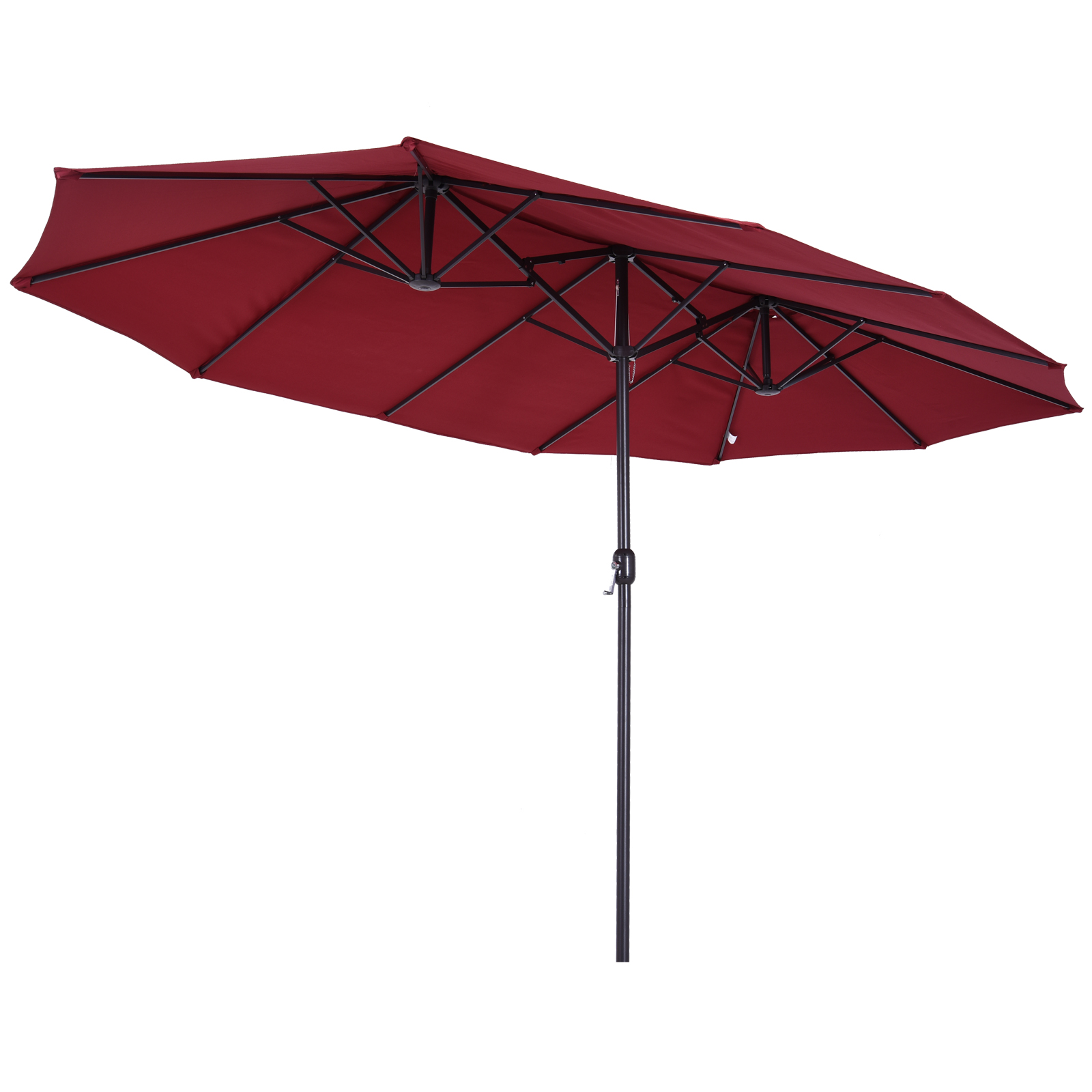 Outsunny Chapéu de Sol Duplo 4,6x2,4m Chapéu de Sol de Jardim com ...