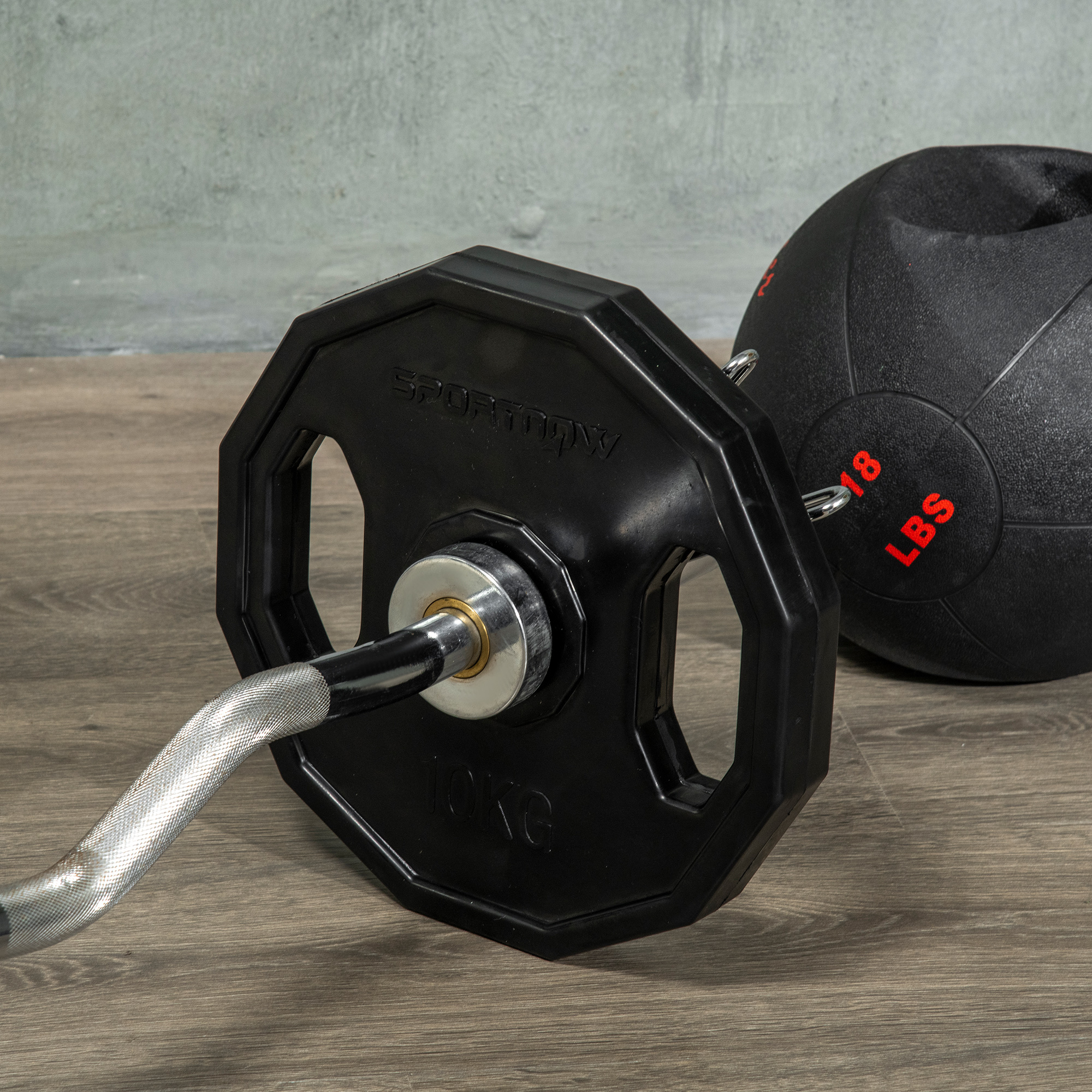 SPORTNOW Olympic Weight Plates Set, Metal and Rubber Bumper Plates ...