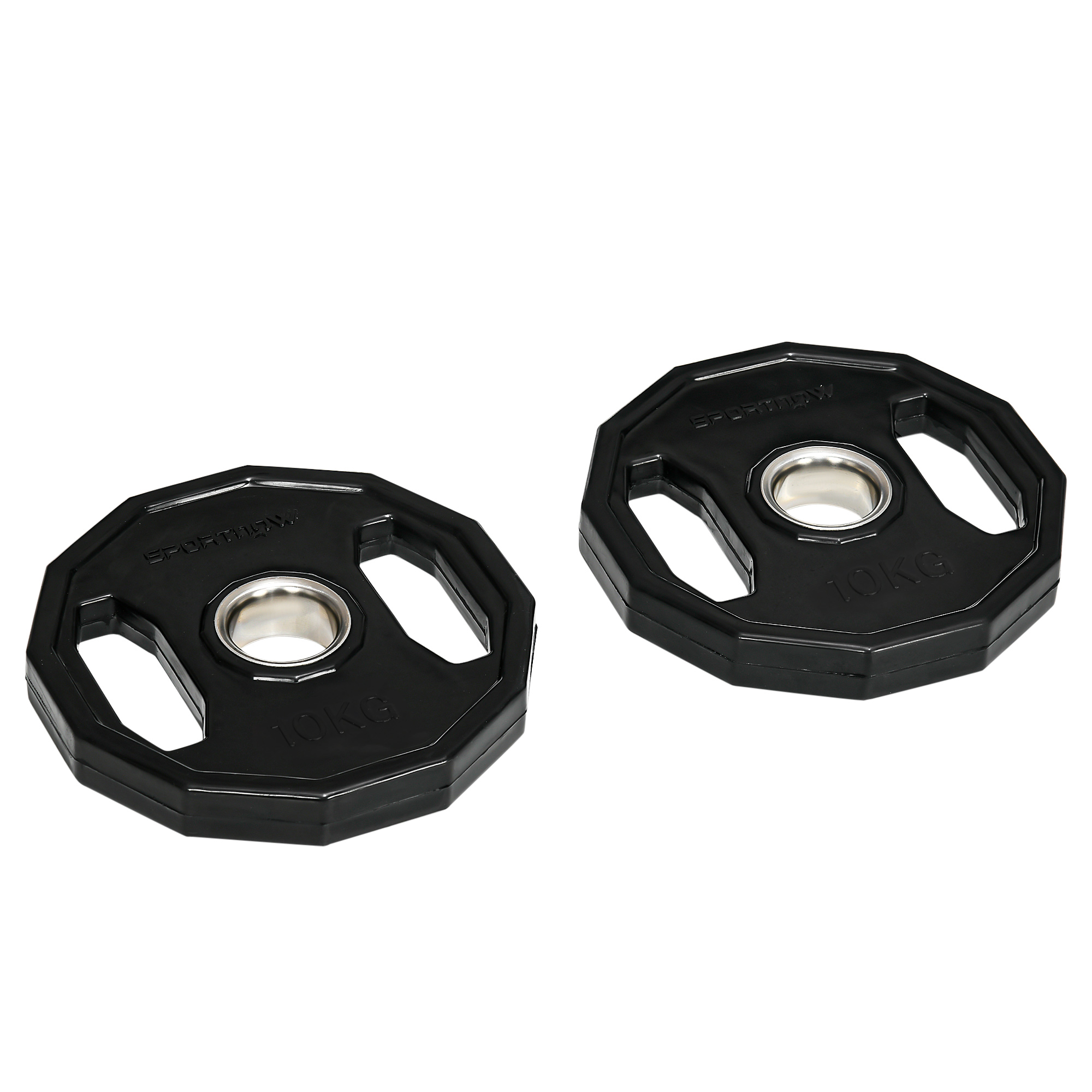 SPORTNOW Olympic Weight Plates Set, Metal and Rubber Bumper Plates ...