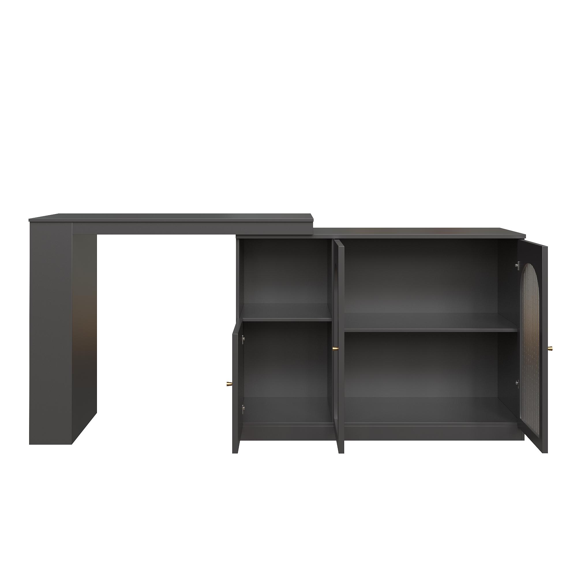 360° Rotating Bar Table with Multifunctional Storage, Black | Aosom UK