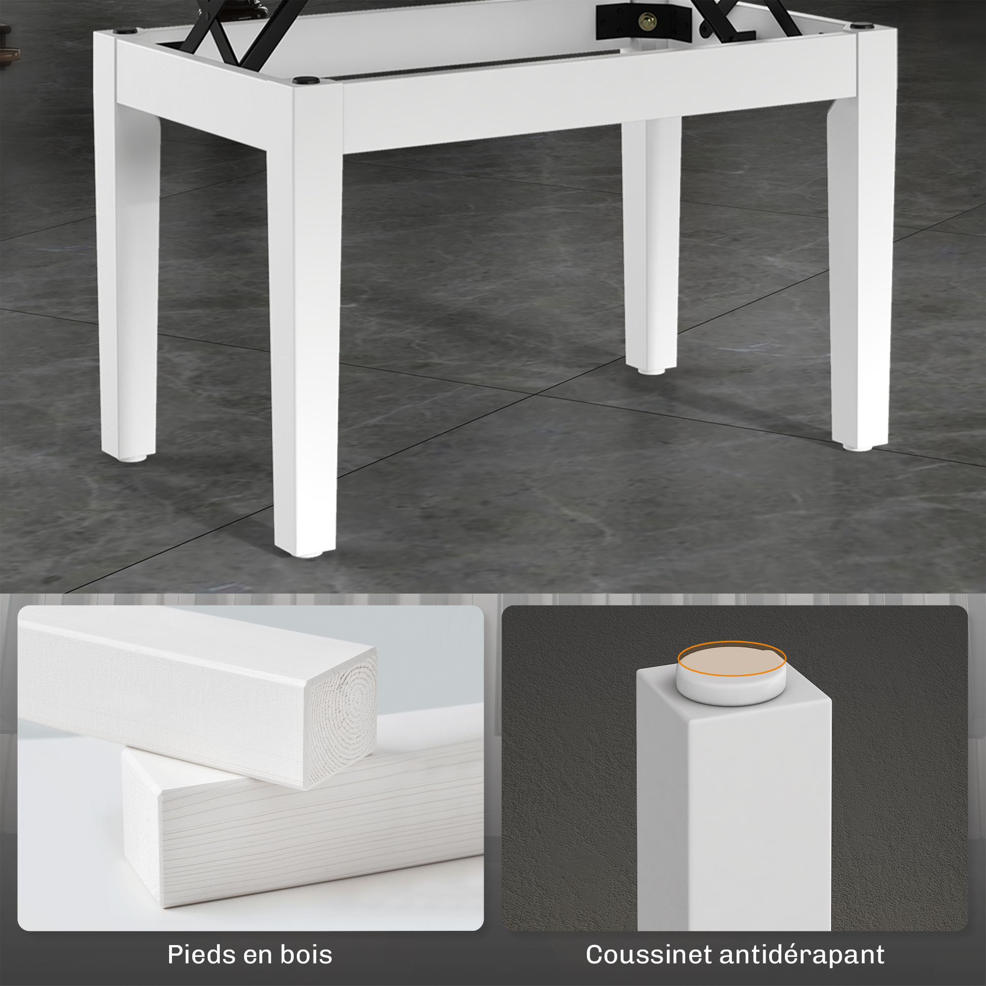 HOMCOM Banc de piano, banc de clavier réglable en hauteur en bois ...