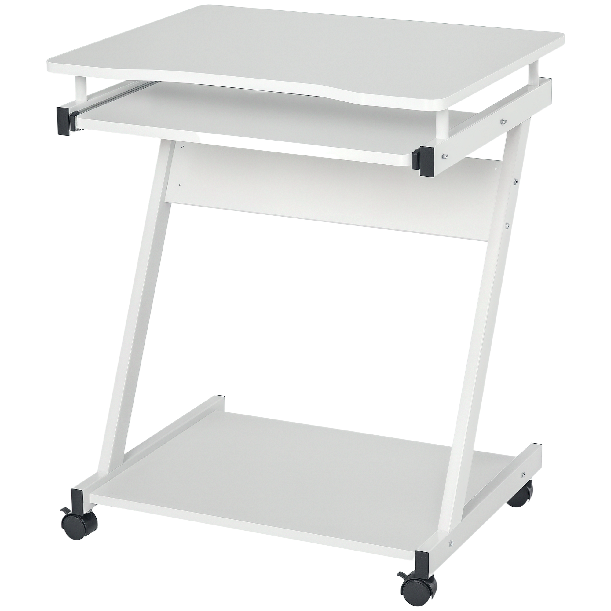HOMCOM Movable Compact Small Computer PC Desk with 4 Moving Wheels ...