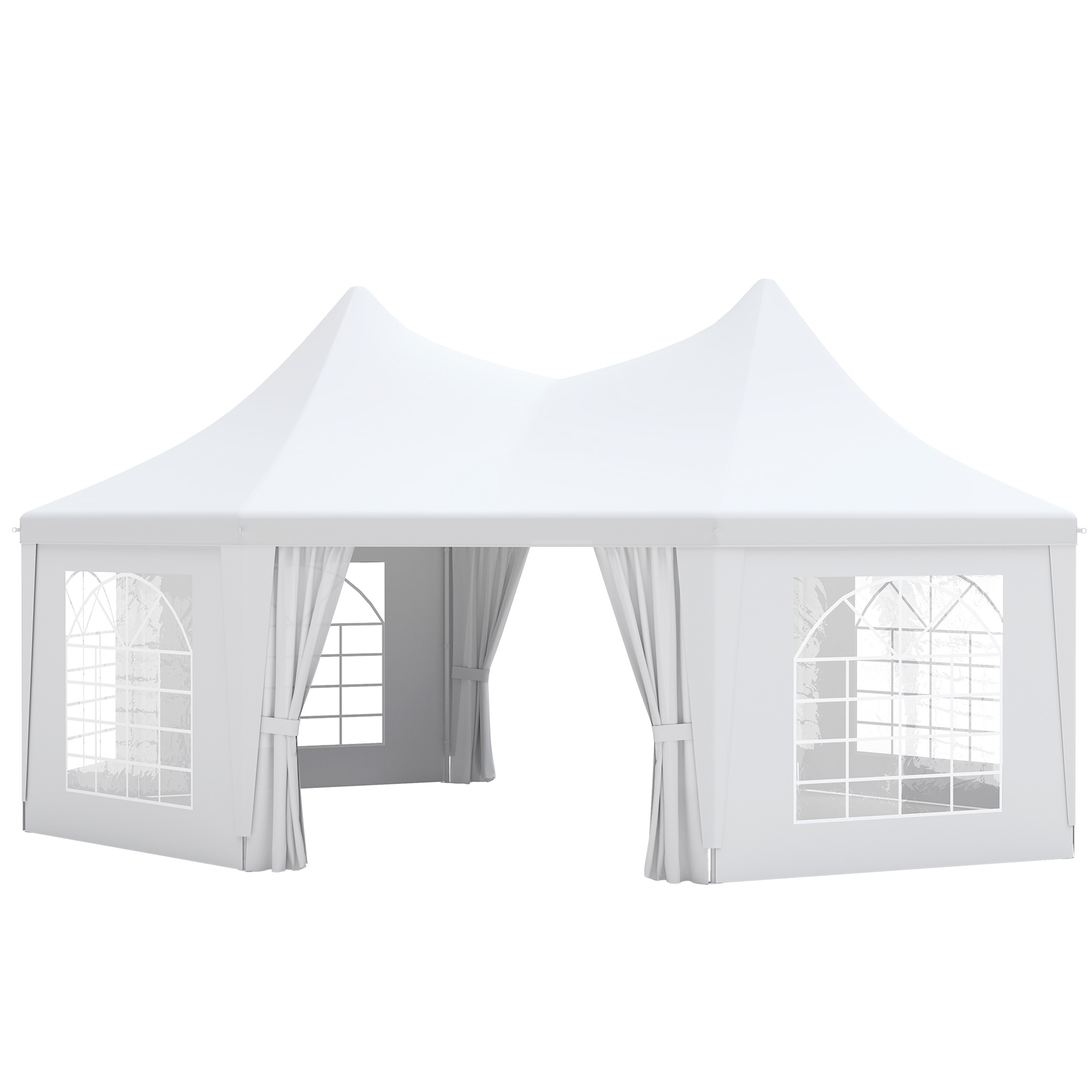 Outsunny White Event Tent Octagonal Party Tent 6.8m x5m | Aosom UK