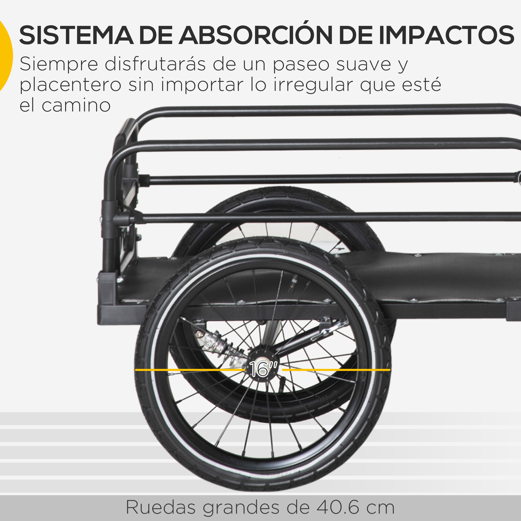 HOMCOM Remolque de Carga para Bicicleta Desmontable con 2 Ruedas ...