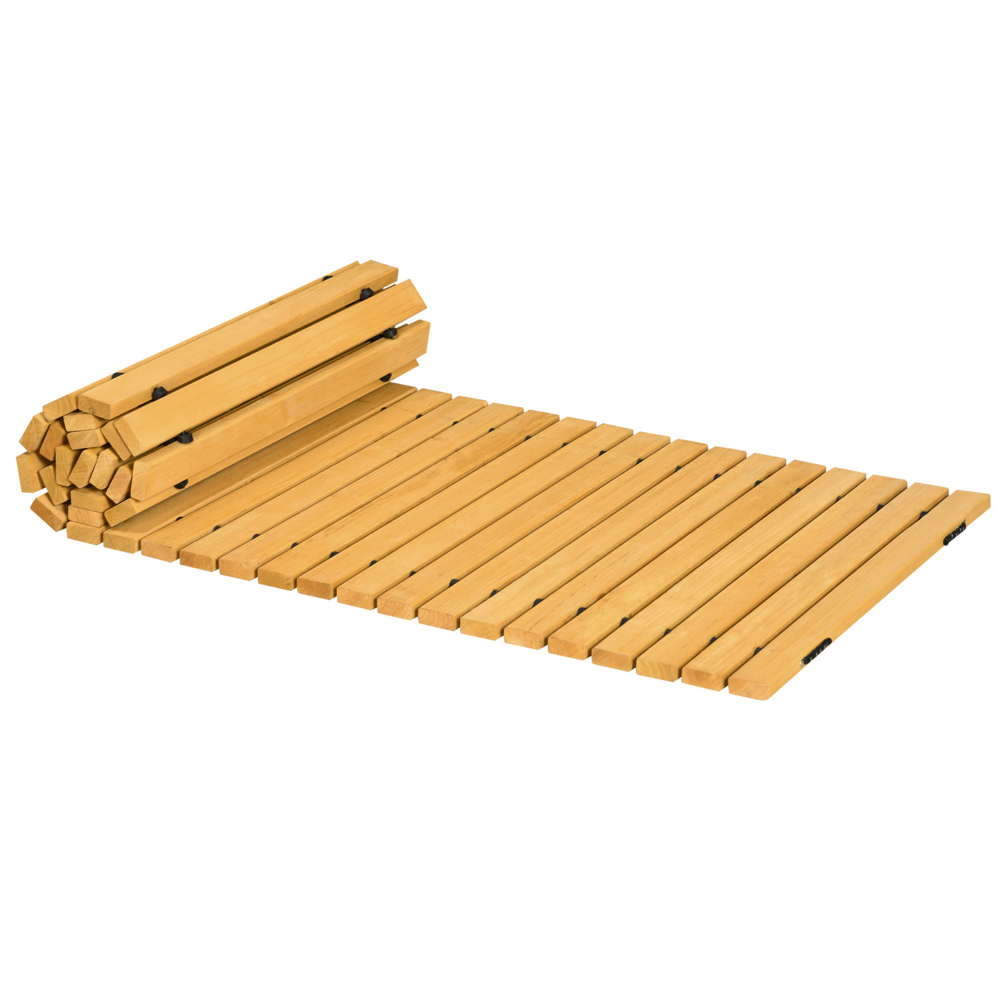 Outsunny Roll-Out Wooden Garden Pathway - Solid Pine Wood 185 x 60 cm ...