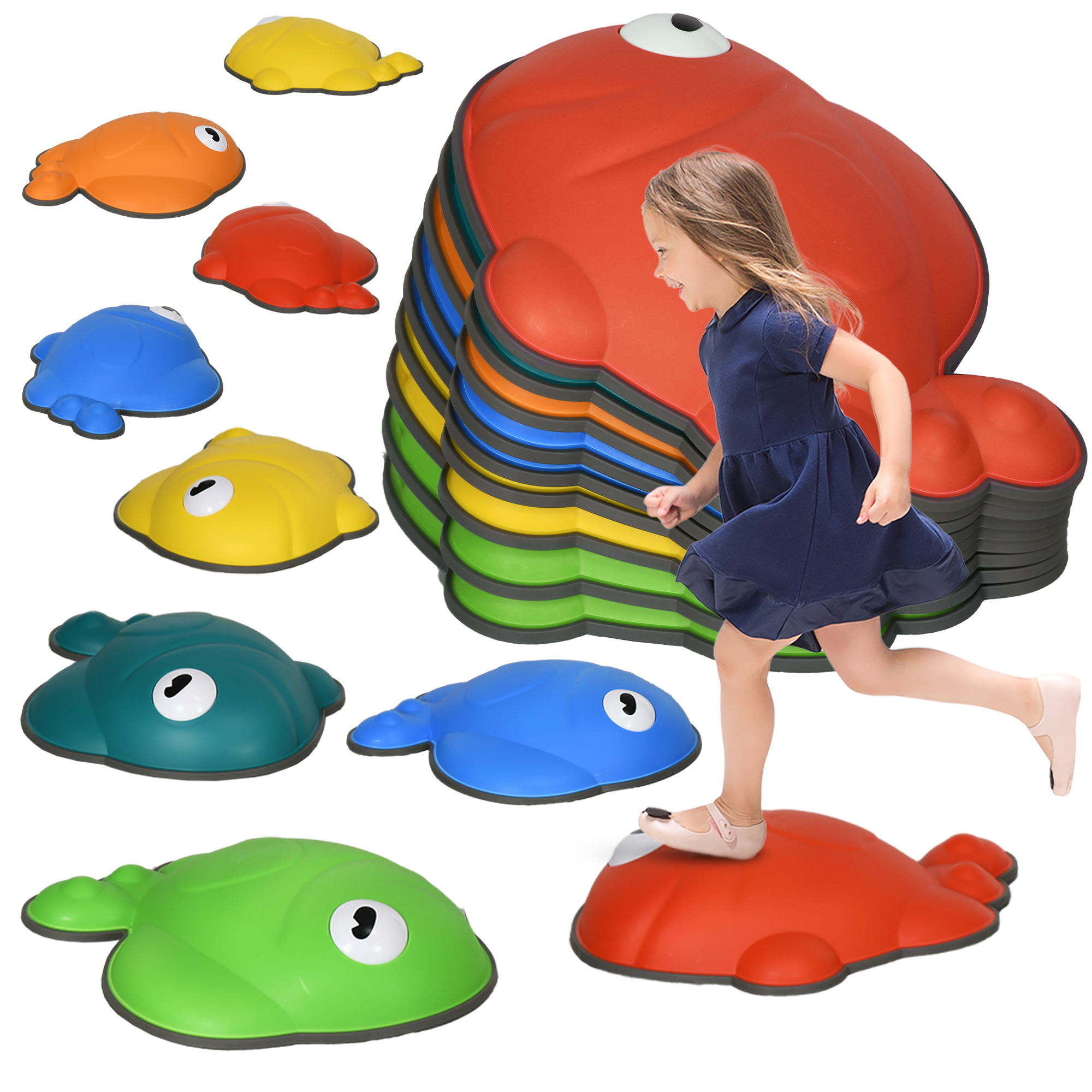 AIYAPLAY 9 Pcs Balance Stepping Stones Kids for Sensory with Non-slip ...