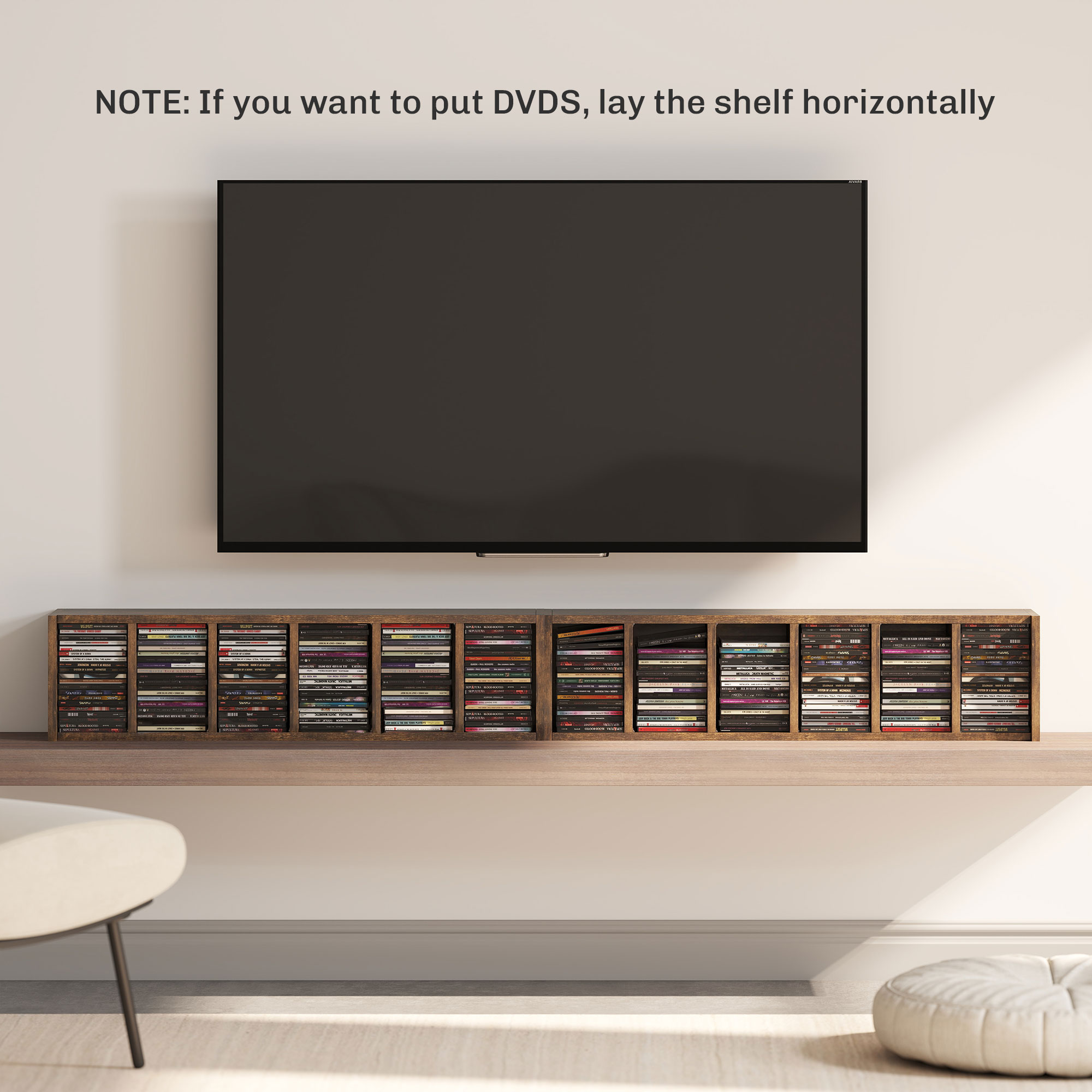 HOMCOM CD Media Display Shelf Unit Tower Rack with Adjustable Shelves ...