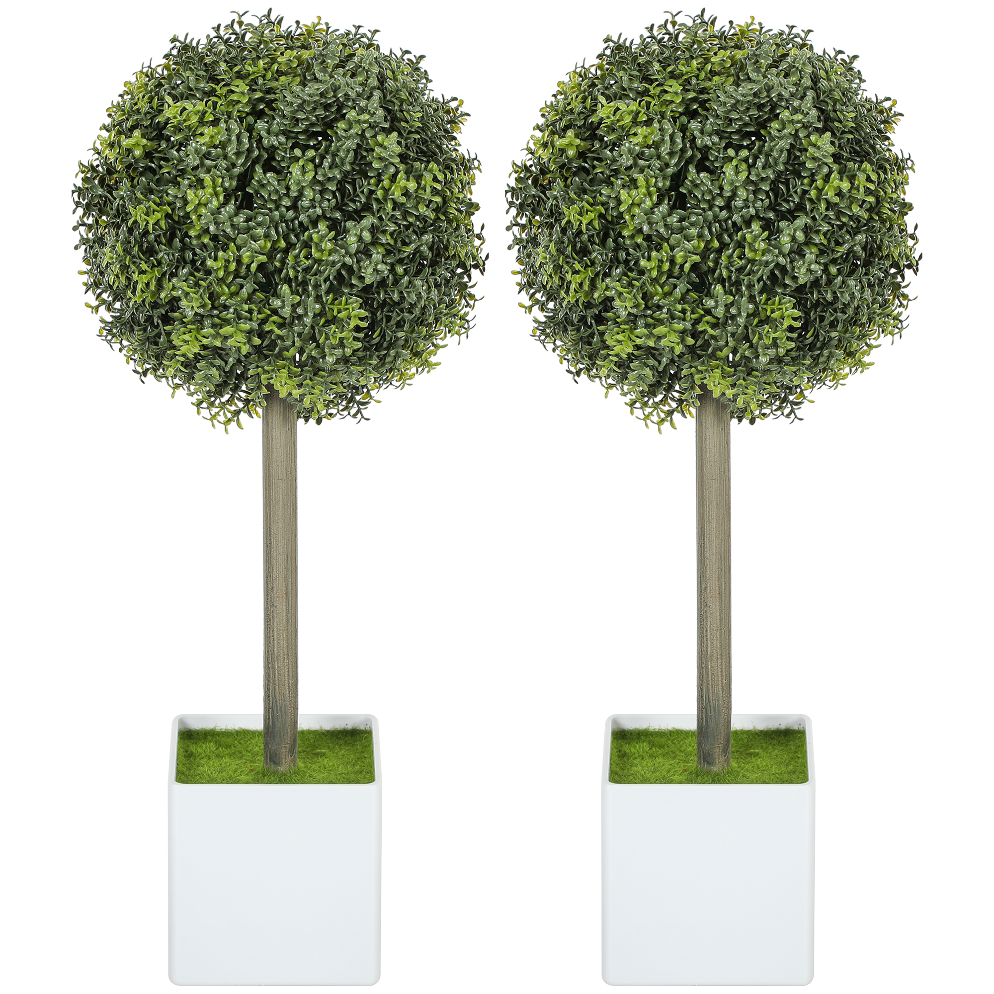 HOMCOM Ensemble de 2 boules de buis artificielles en forme de buis de ...