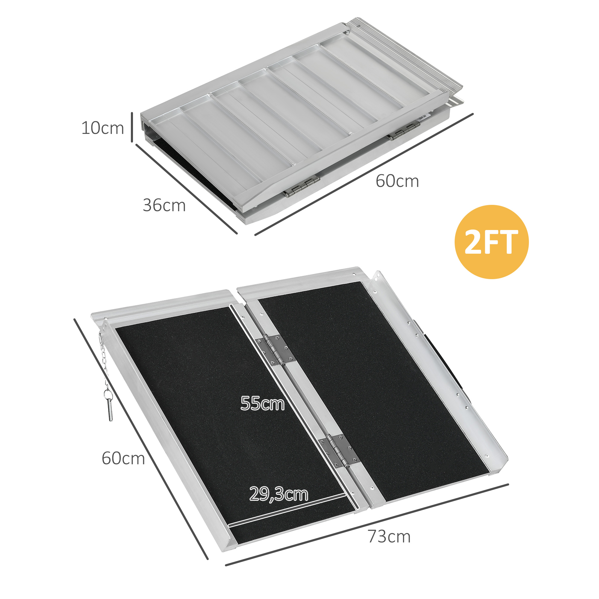 HOMCOM Rampa de Cadeira de Rodas Rampa de Carregamento Rampa de Acesso ...