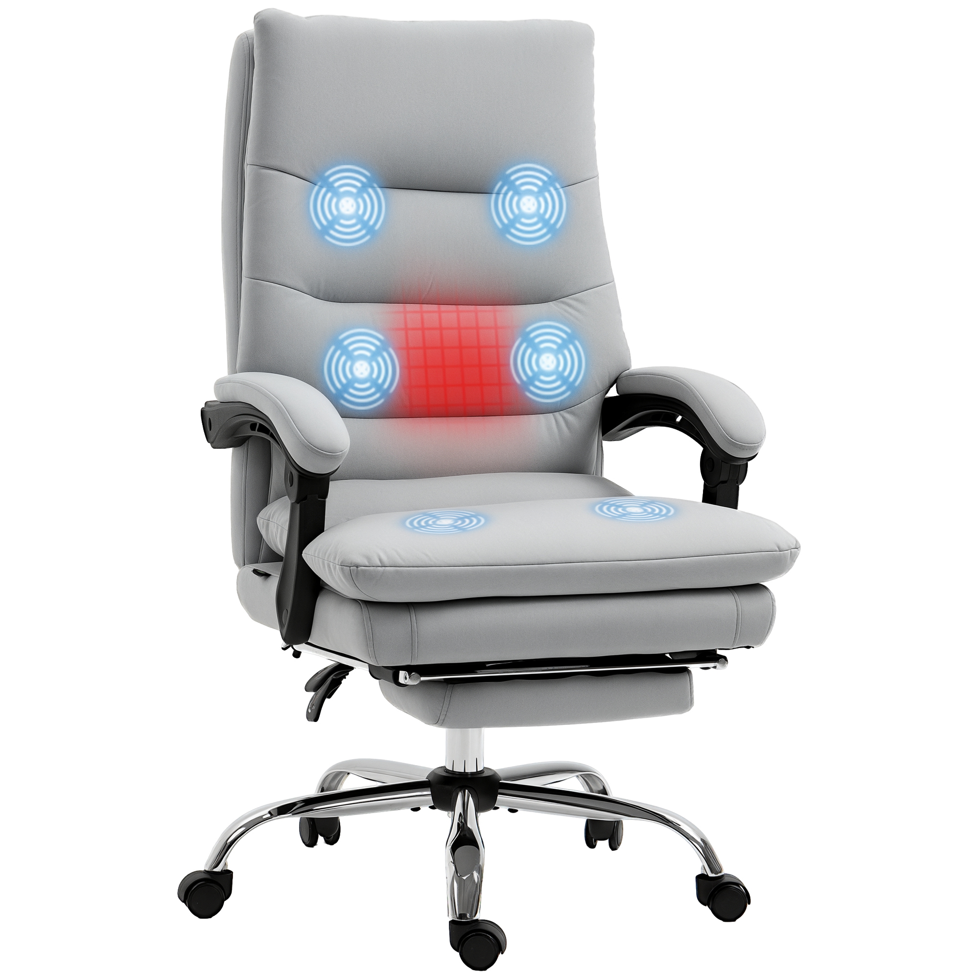 Vinsetto Vibration Massage Office Chair with Heat, Microfibre Computer ...
