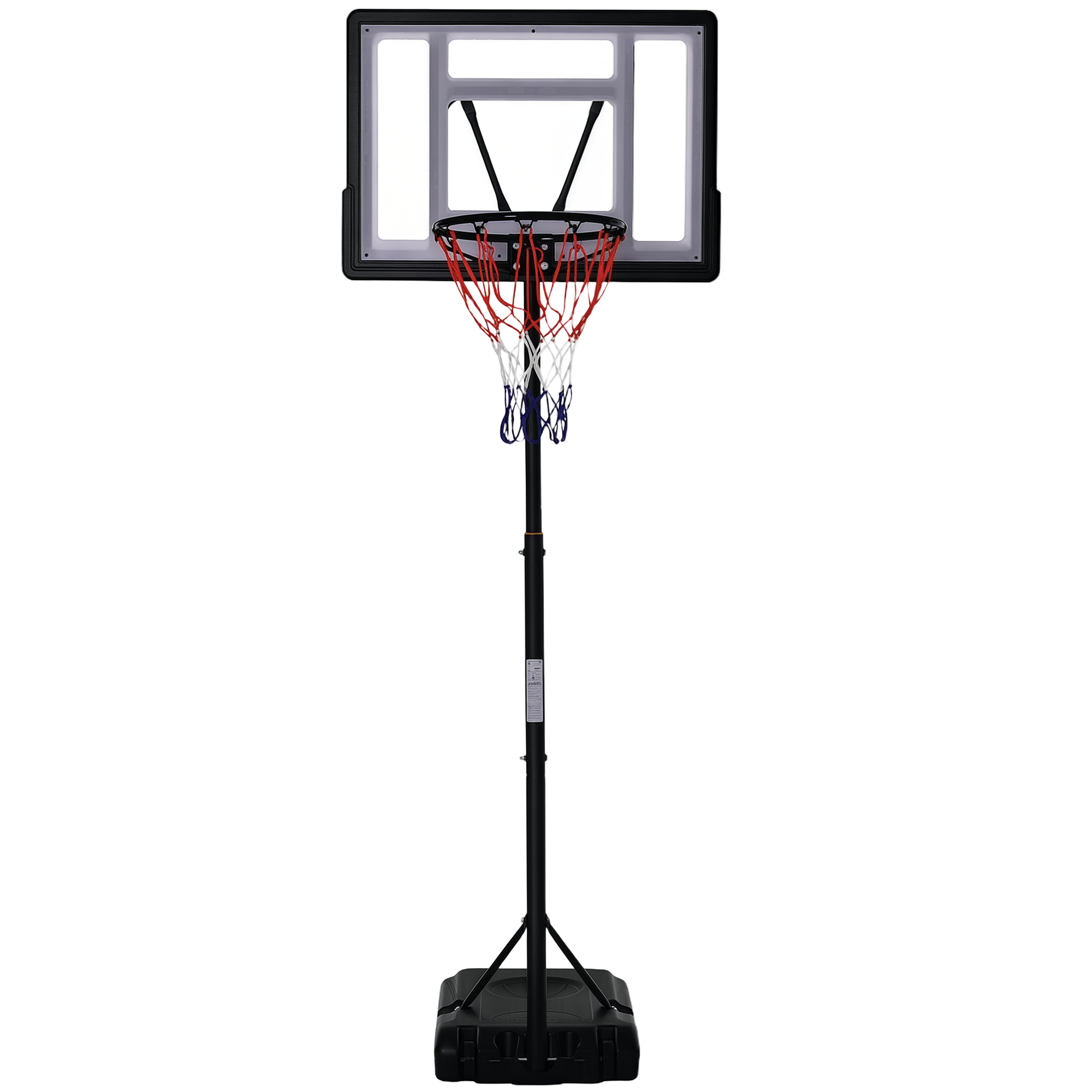 HOMCOM Height Adjustable Basketball Hoop and Stand, Free Standing ...