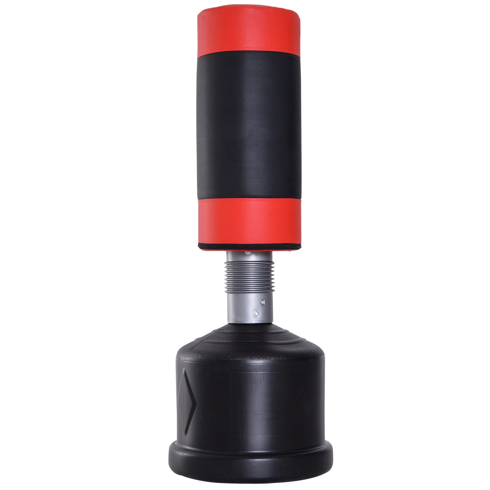 HOMCOM Height-Adjustable Standing Punching Bag with Suspension Red ...