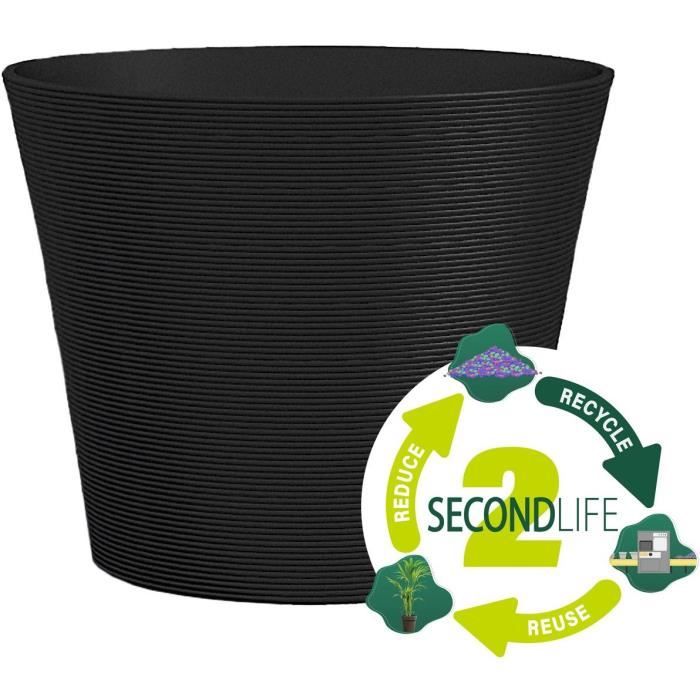 Pot de fleurs - GARDEN ID - Green Care Sense Noir-Anthracite - 30 x 27 ...