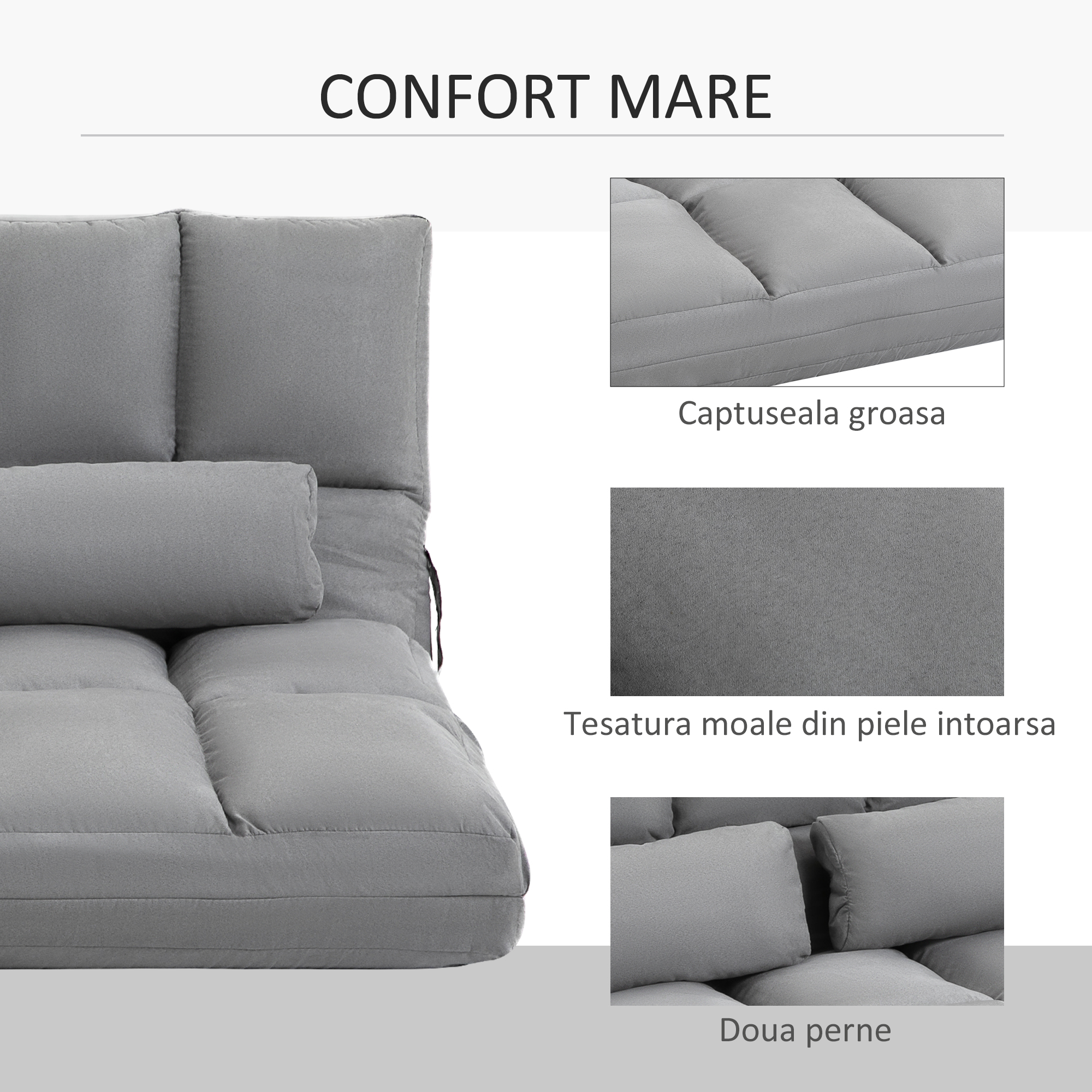 HomCom canapea de podea, pliabila 130x73x60 cm | Aosom Romania
