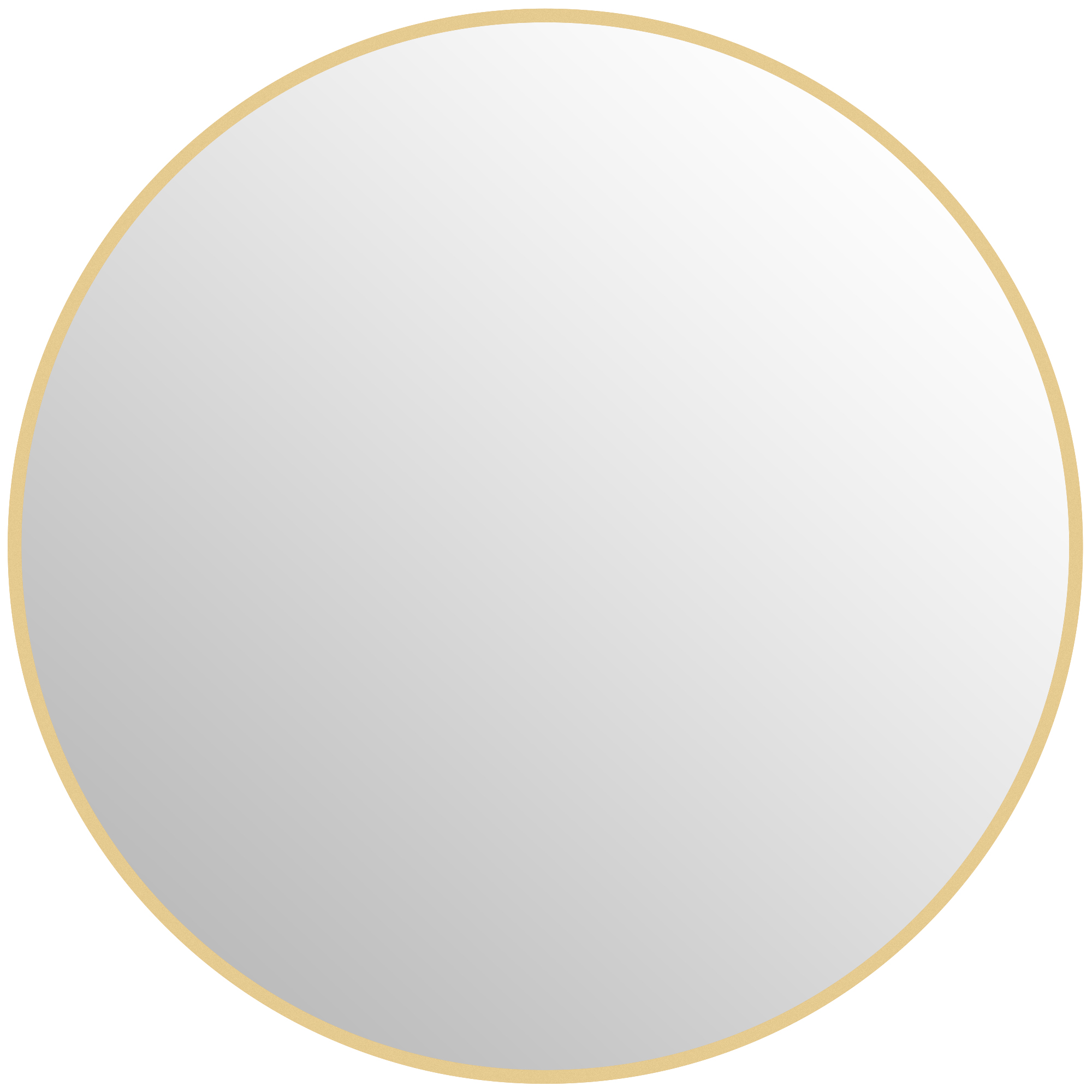 HOMCOM 70 x 70 cm round bathroom mirror, wall-mounted, gold-colored ...