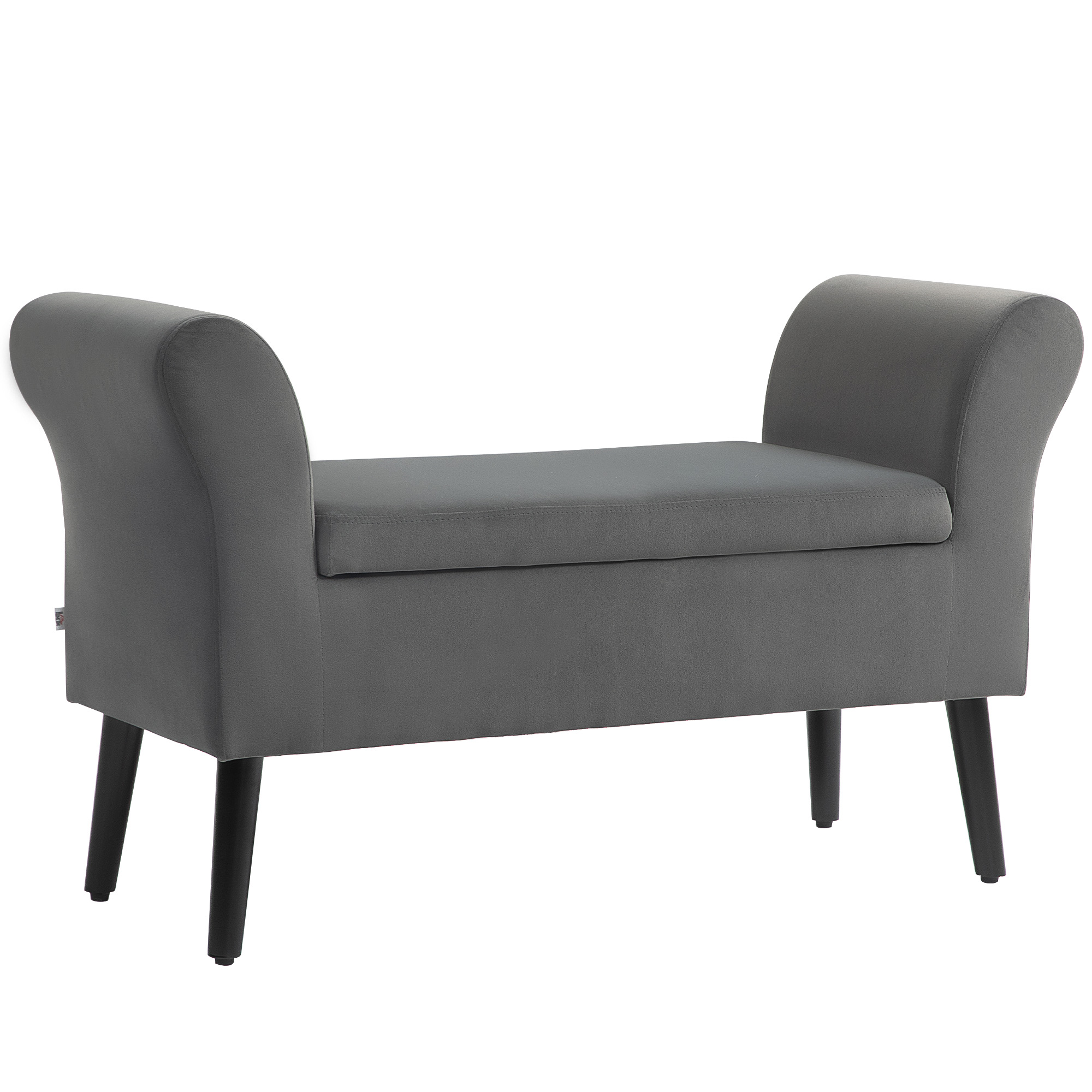 HOMCOM Upholstered bench with storage, chest bench with armrests, 46 cm ...