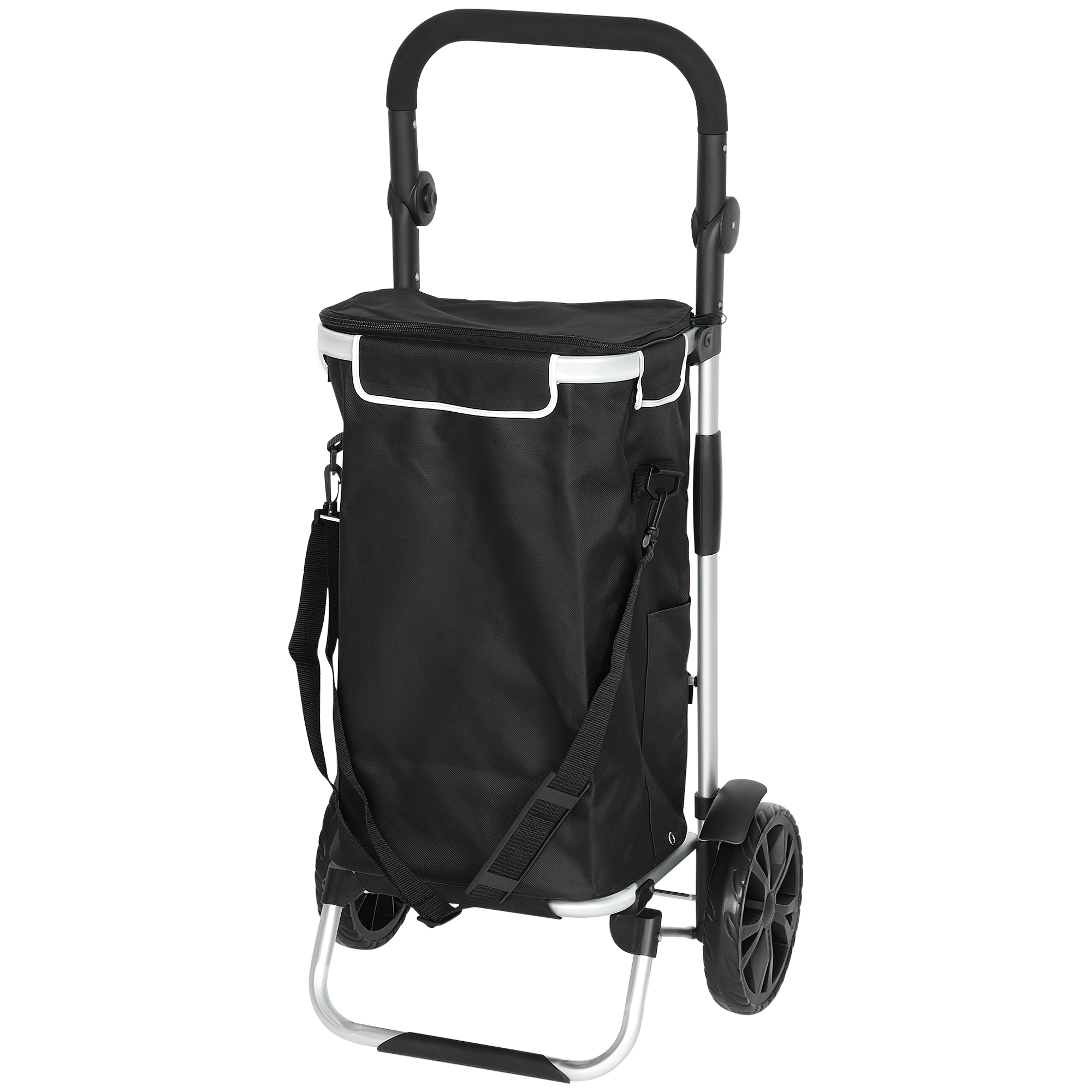 HOMCOM Chariot de courses pliable 40 L caddie de courses portable à ...
