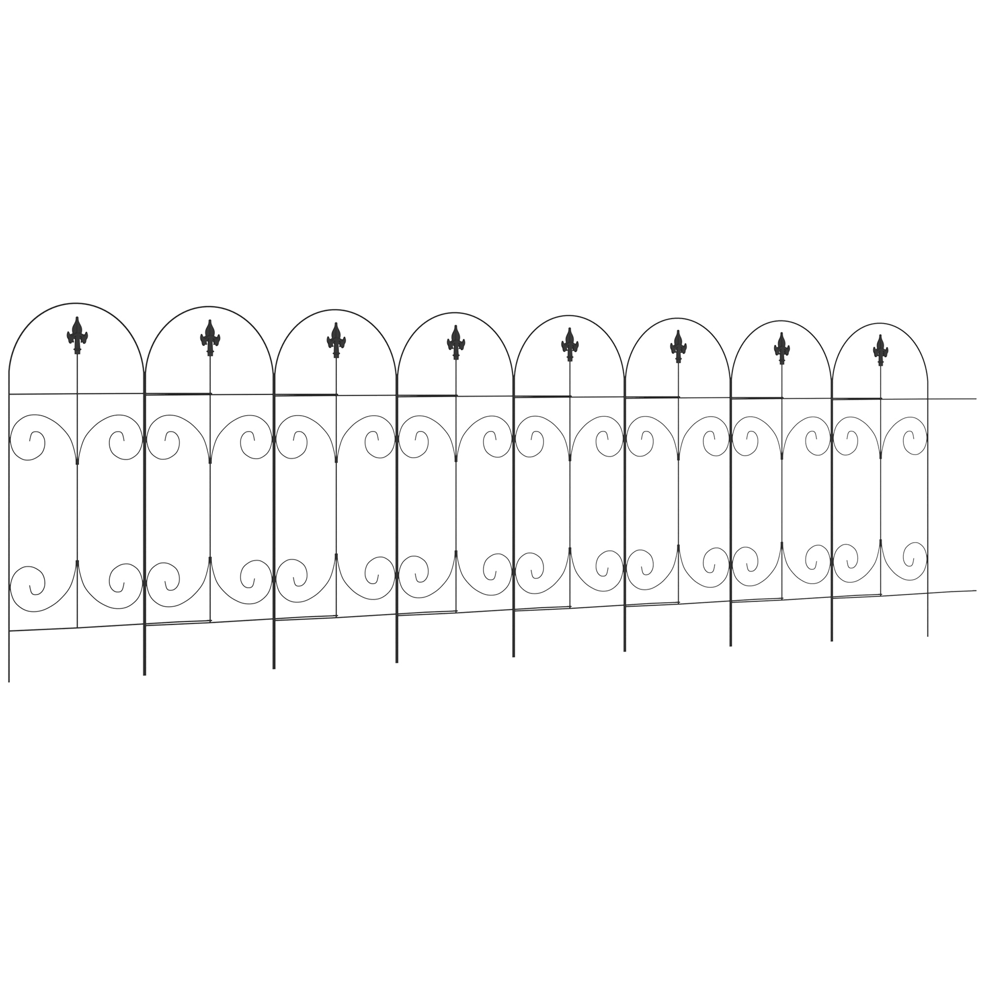Outsunny Decorative Garden Fencing, 8PCs 44in x 12.5ft Outdoor Picket ...