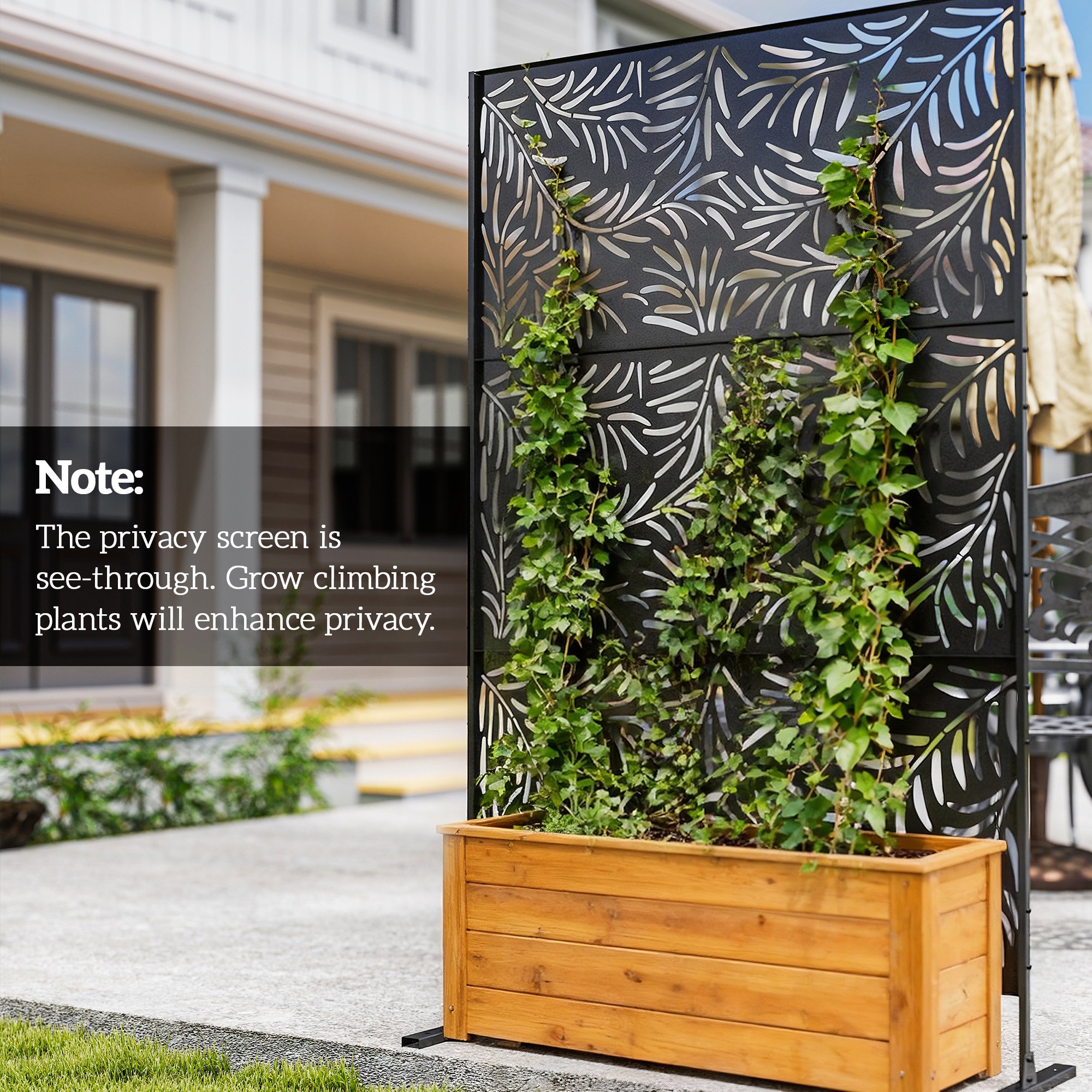 Outsunny Outdoor Privacy Screen with Stand and Ground Stakes, 6.5FT ...