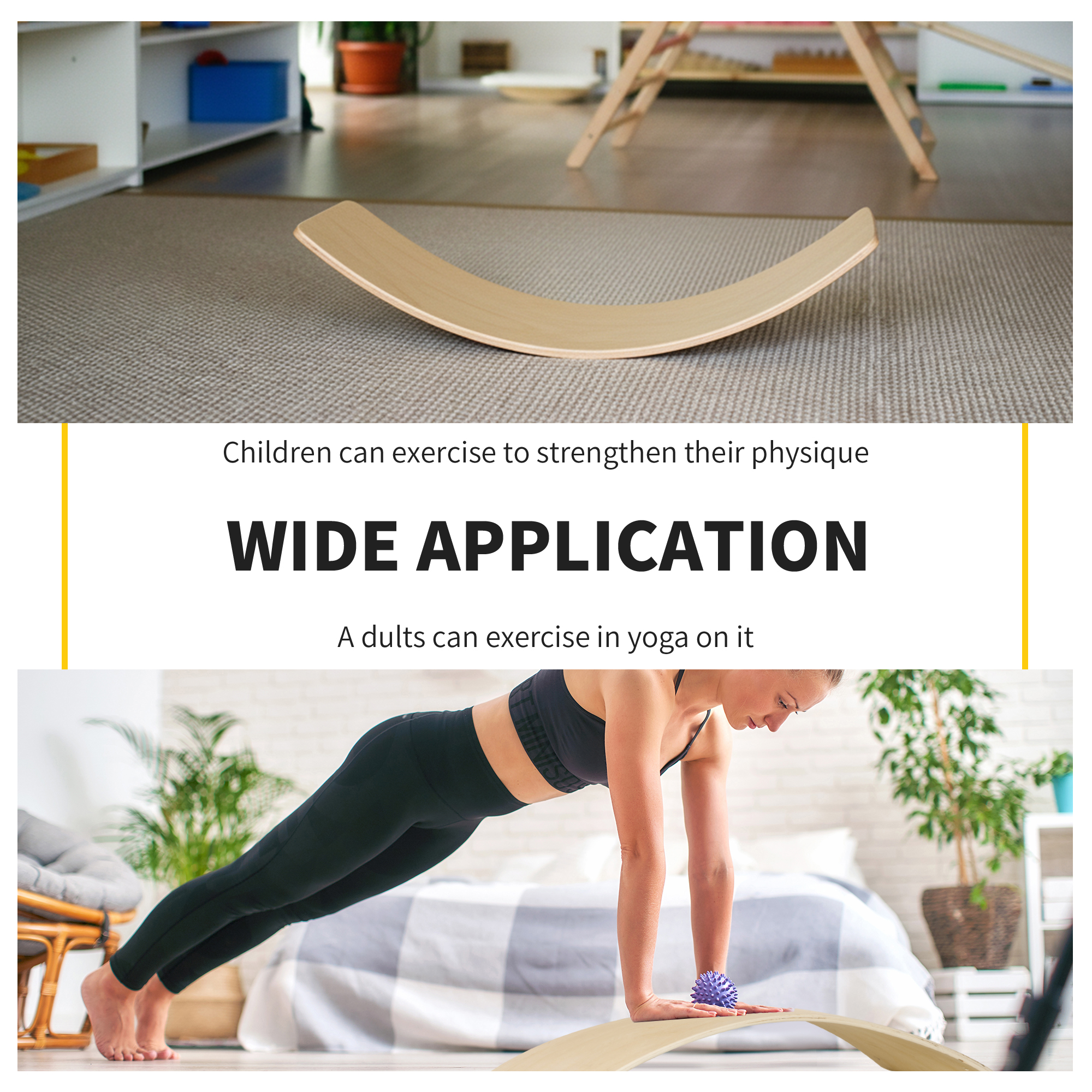 HOMCOM Wood Wobble Board with Ropes, Balance Board for Full Body ...